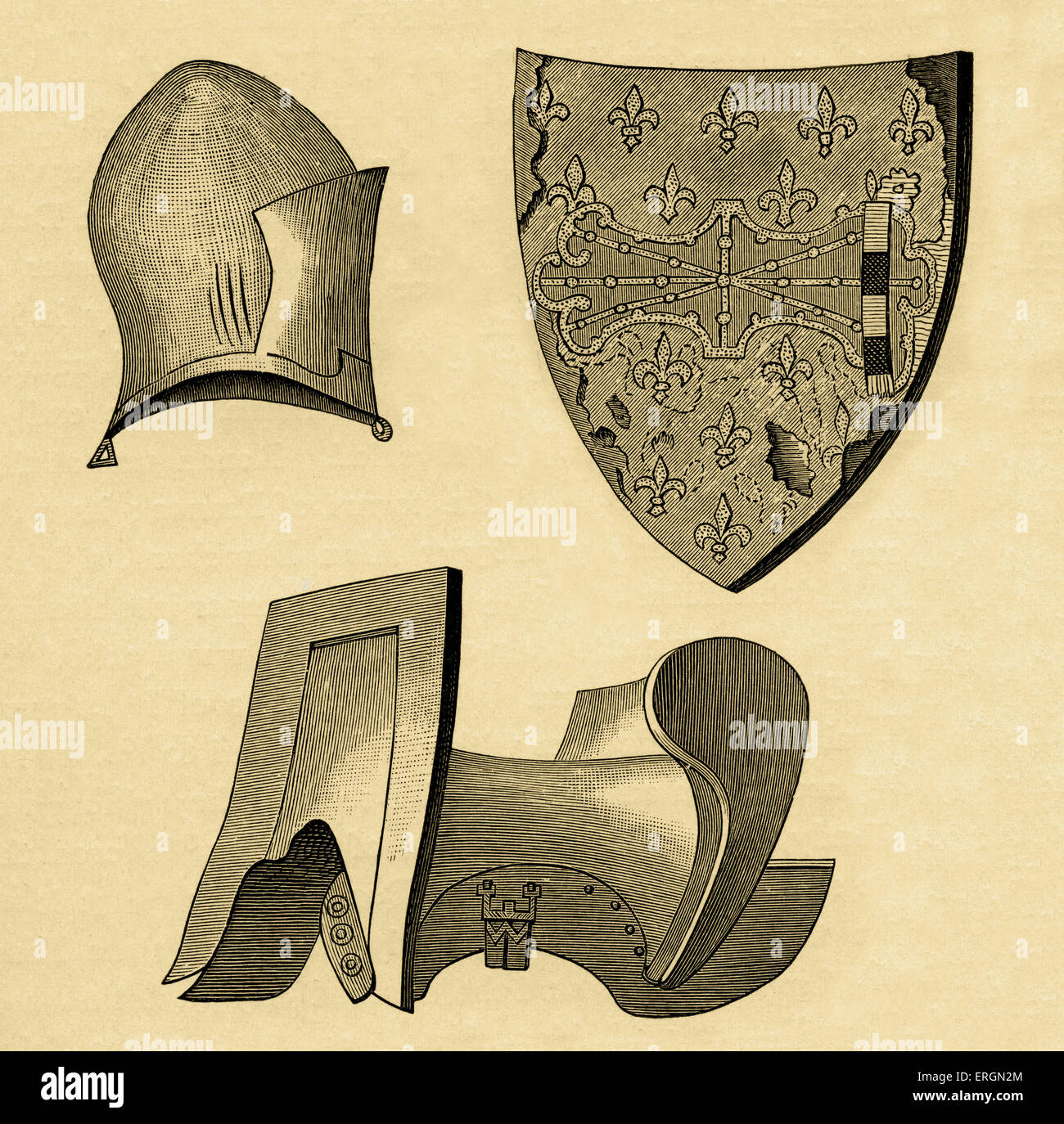 Heinrich v. Helm, Schild und Sattel. Henry V (1386-1422)-König von ...
