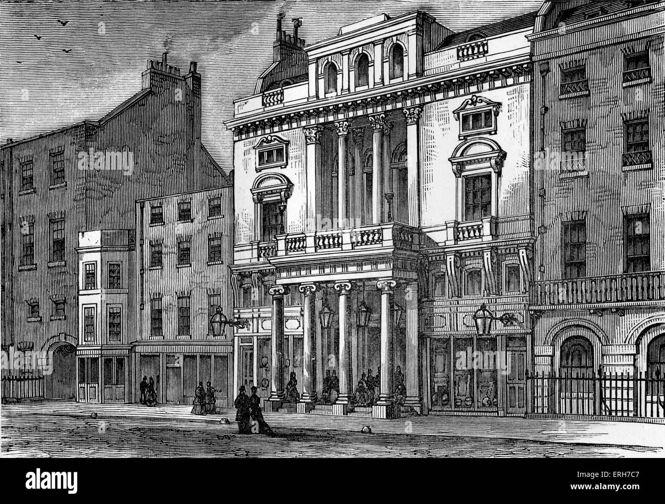 Außenansicht des St. James Theatre, King Street, London, mit Publikum ...