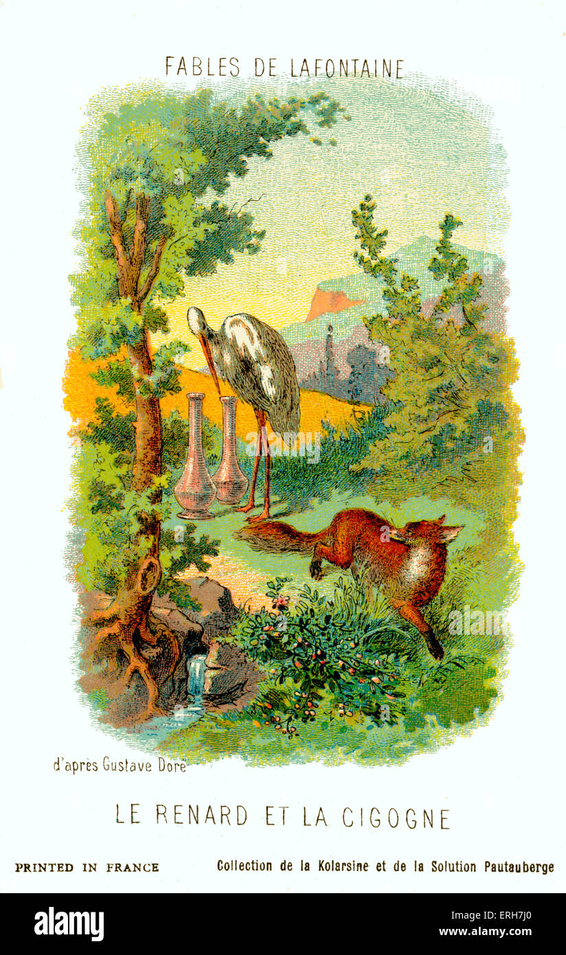 Le Renard et la Cigogne (der Fuchs und der Storch) - Fabel von La ...