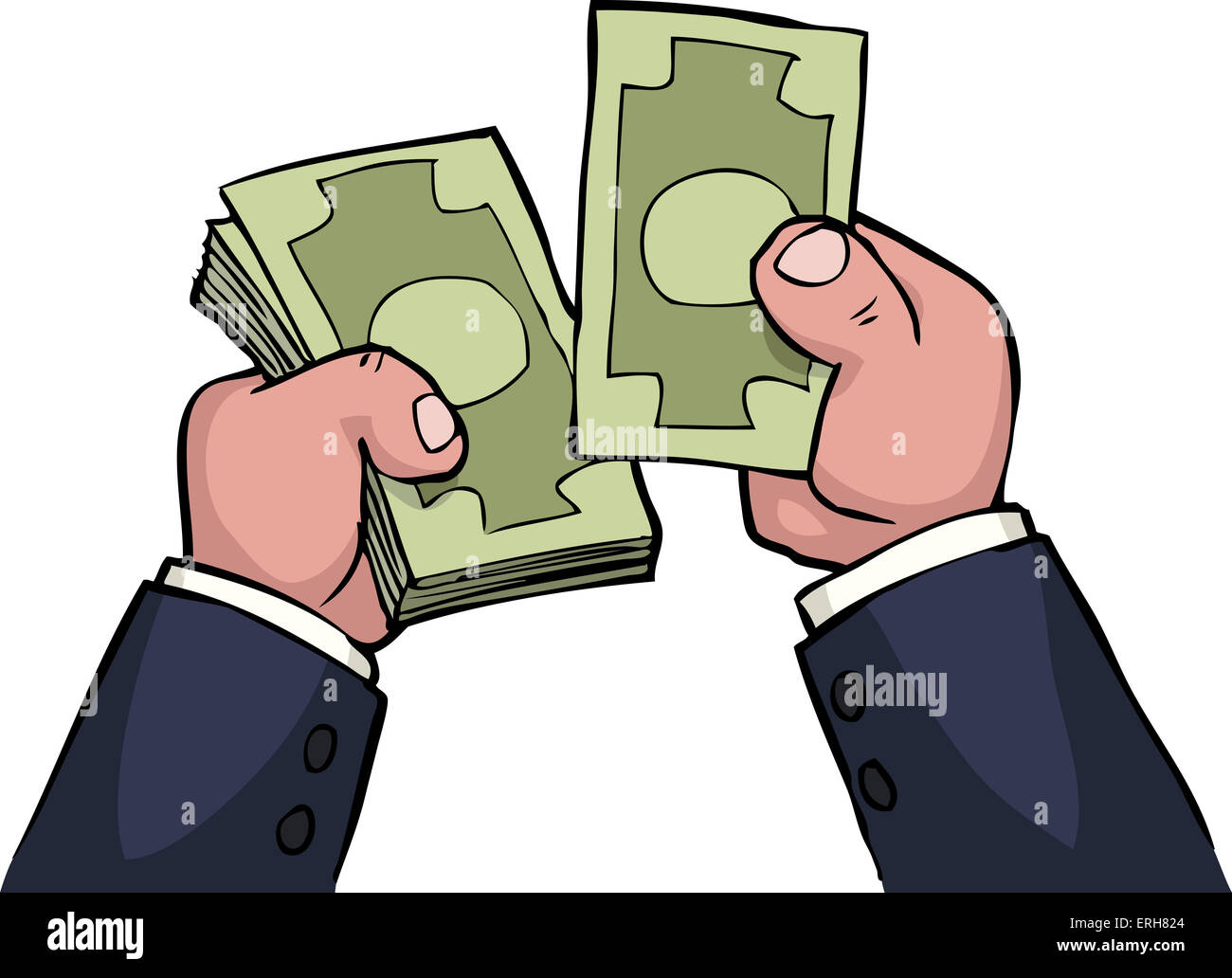 Cartoon Hände spüren das Geld Stockfotografie - Alamy