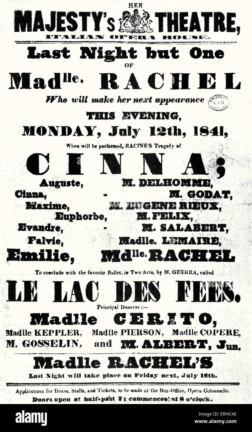 Rachel (Elisabeth Rachel Félix) - bekannt als Mademoiselle Rachel ...