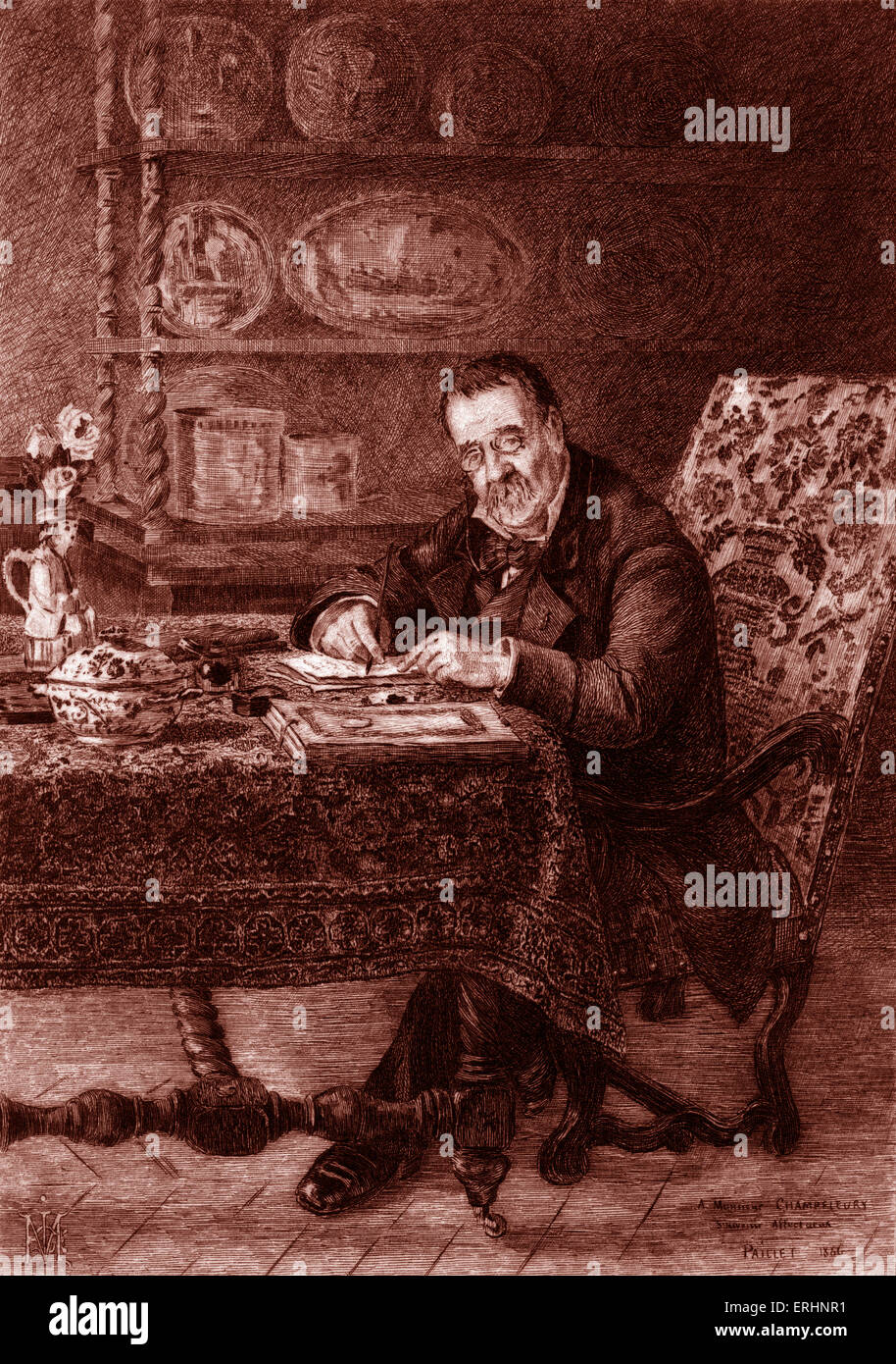 Champfleury nach Aquarell von Paillet. Richtiger Name war Jules ...