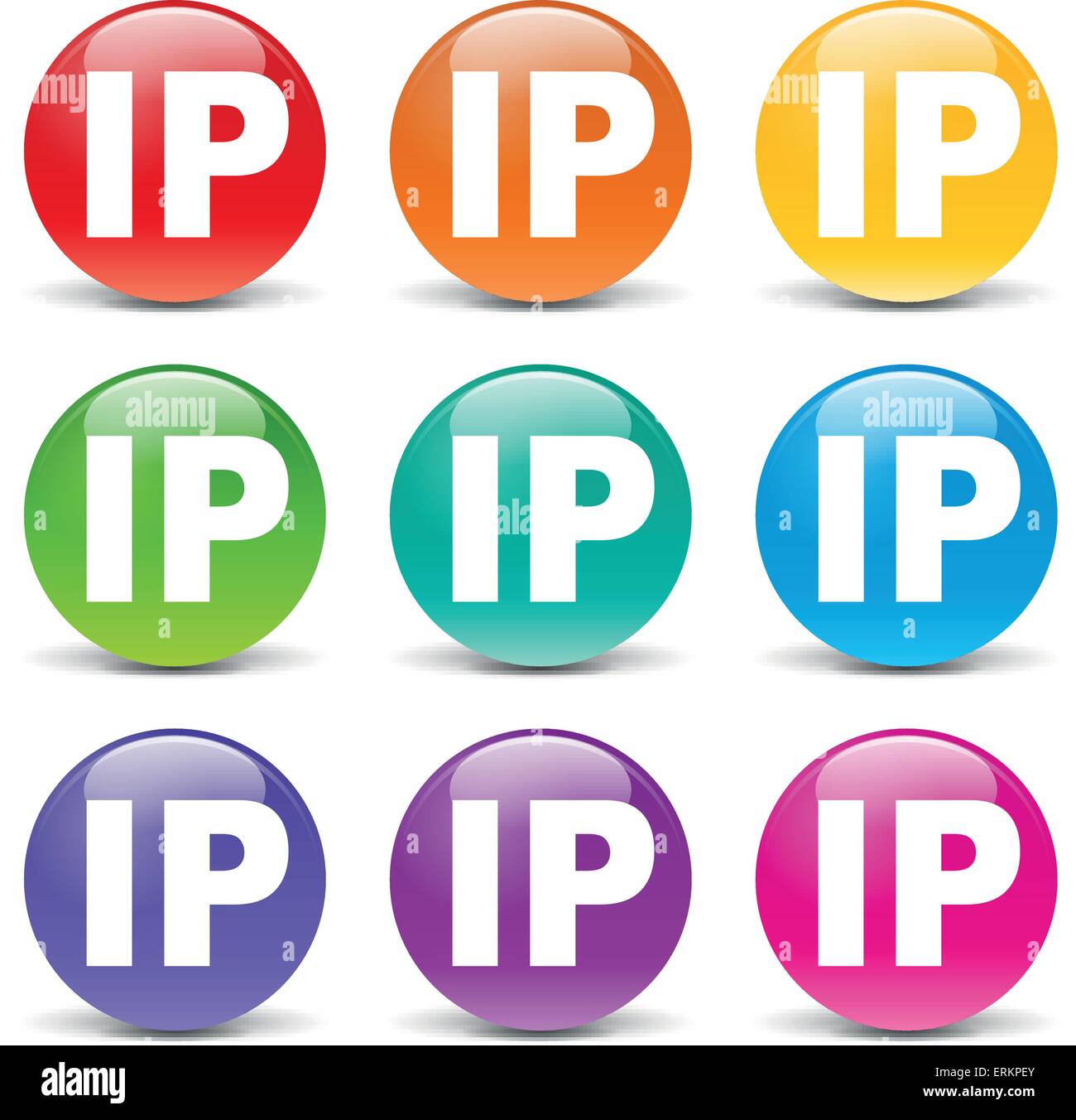 Vektor-Illustration der IP-Adresse Symbole auf weißem Hintergrund Stock ...