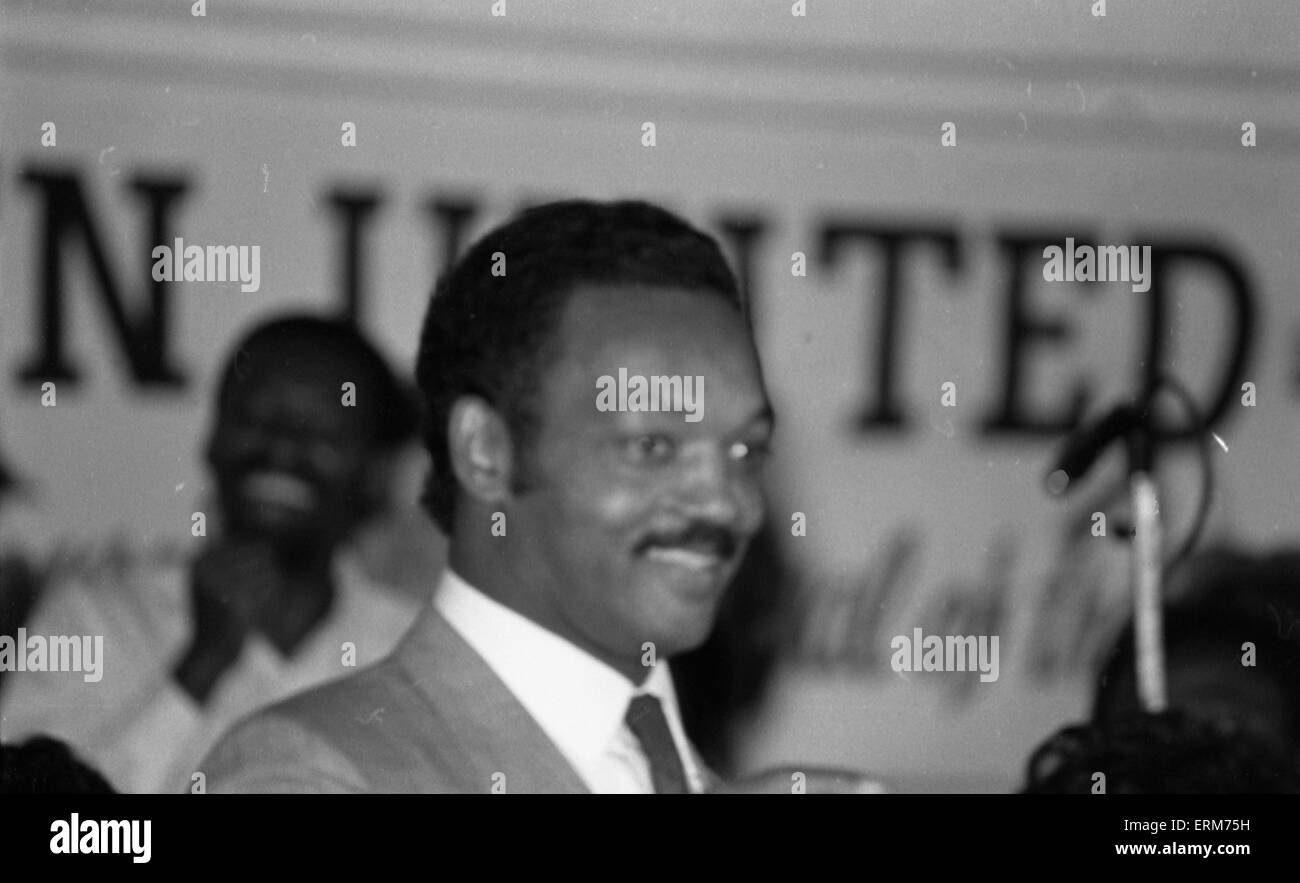 Chicago, Illinois. USA, 2. August 1986 Reverend Jesse Jackson in ...