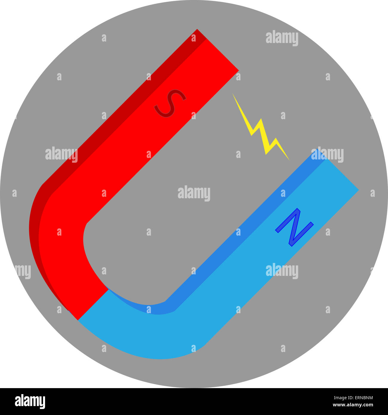 Magnet-flach-Symbol. Magnetische und Magnetismus, gewinnen Kraft ...
