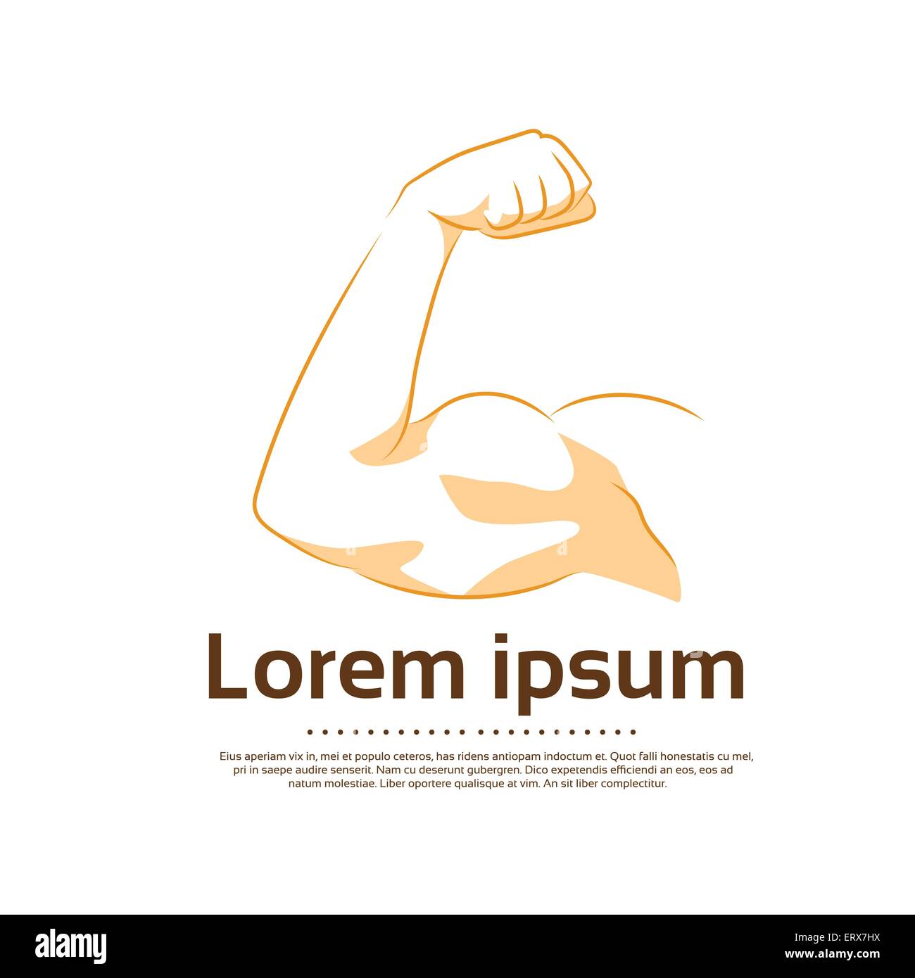 Bizeps Logo Farbe Symbol starker Arm beugen Muskel Vektor Stock ...