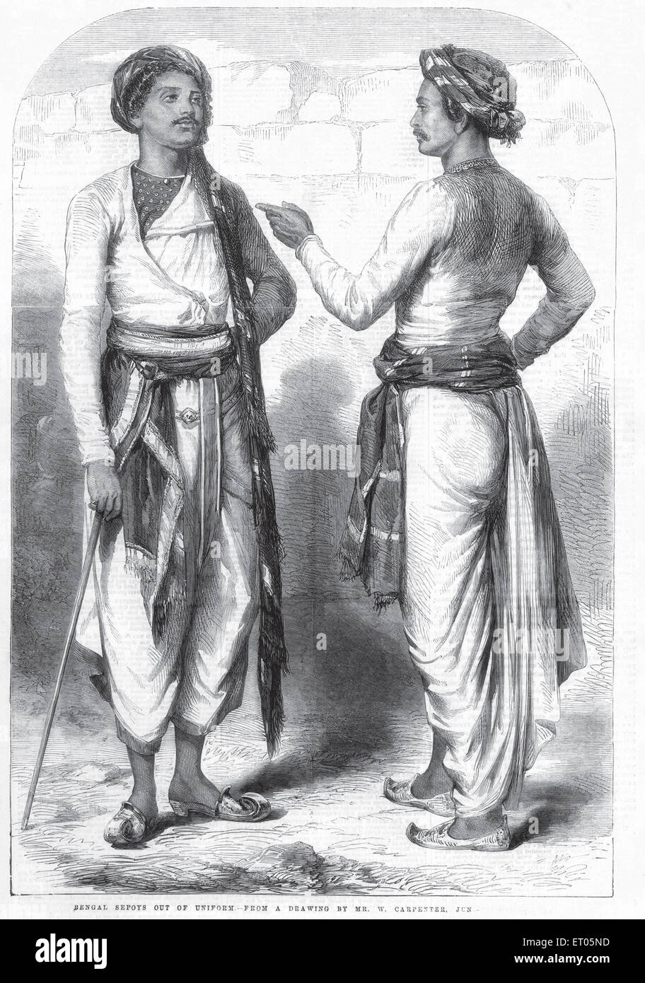 Militärische und Meuterei; Bengalen Sepoys Uniform; Indien ...