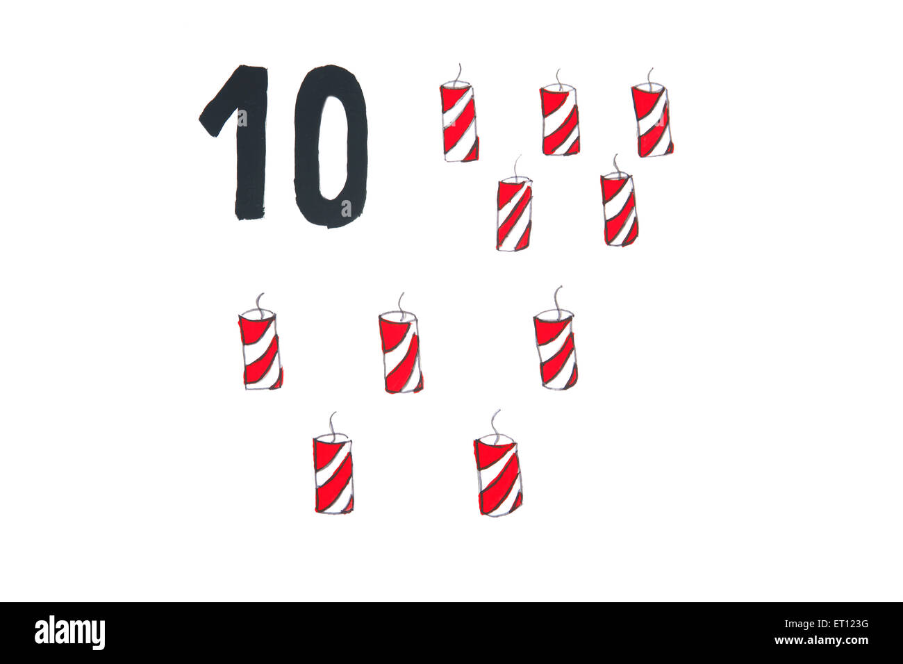 Zehn Cracker, 10 Feuercracker Stockfotografie - Alamy