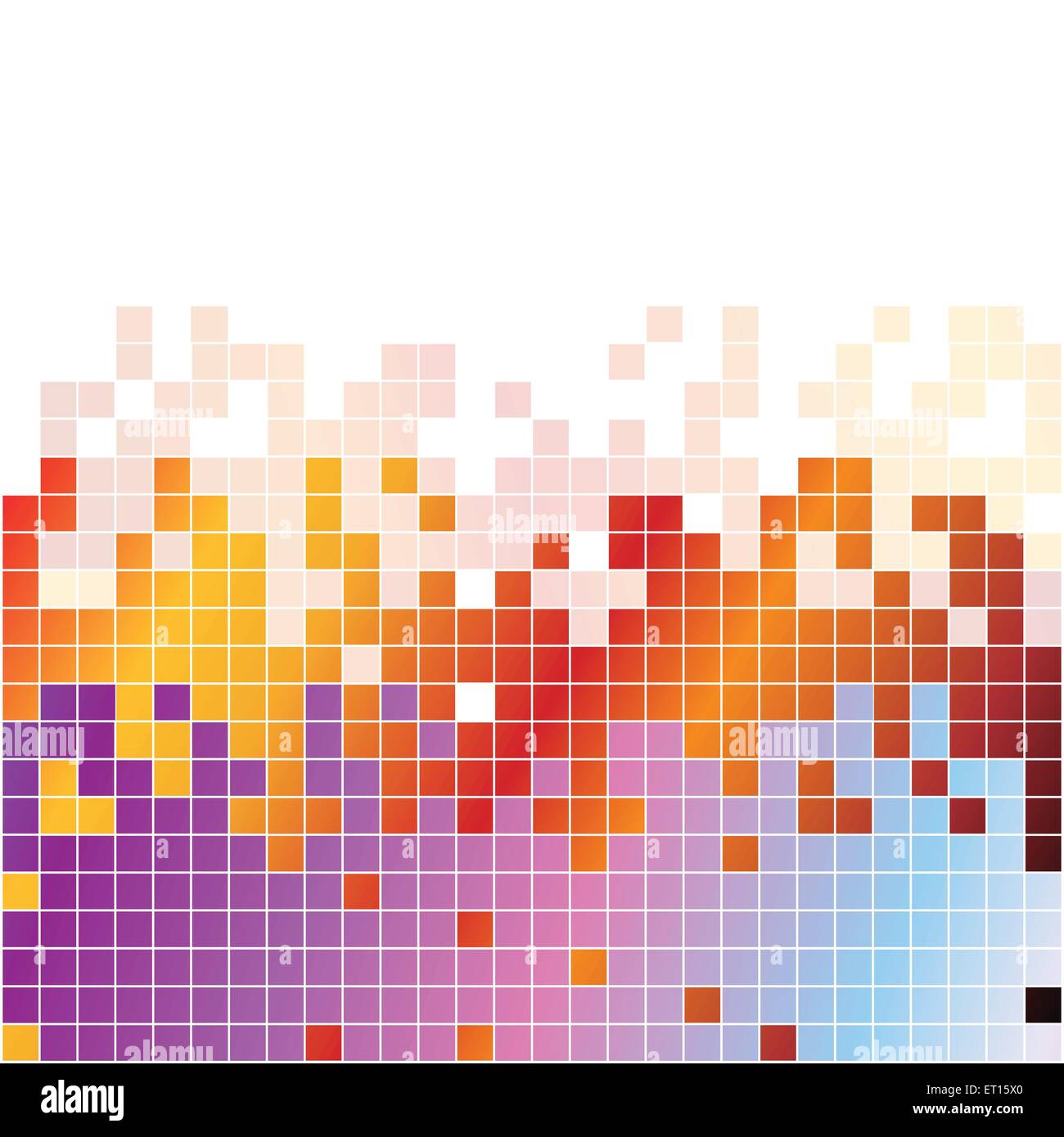 Abstrakten Regenbogen farbige Pixel Equalizer auf weißem Hintergrund ...