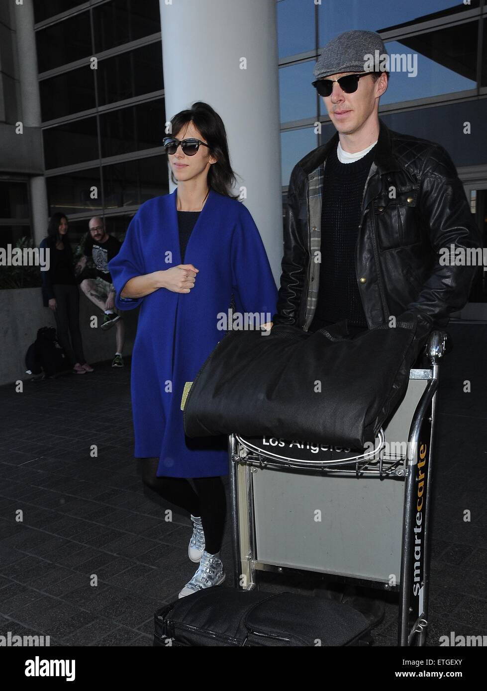 Benedict Cumberbatch und seine schwangere Frau, Sophie Hunter ankommen ...