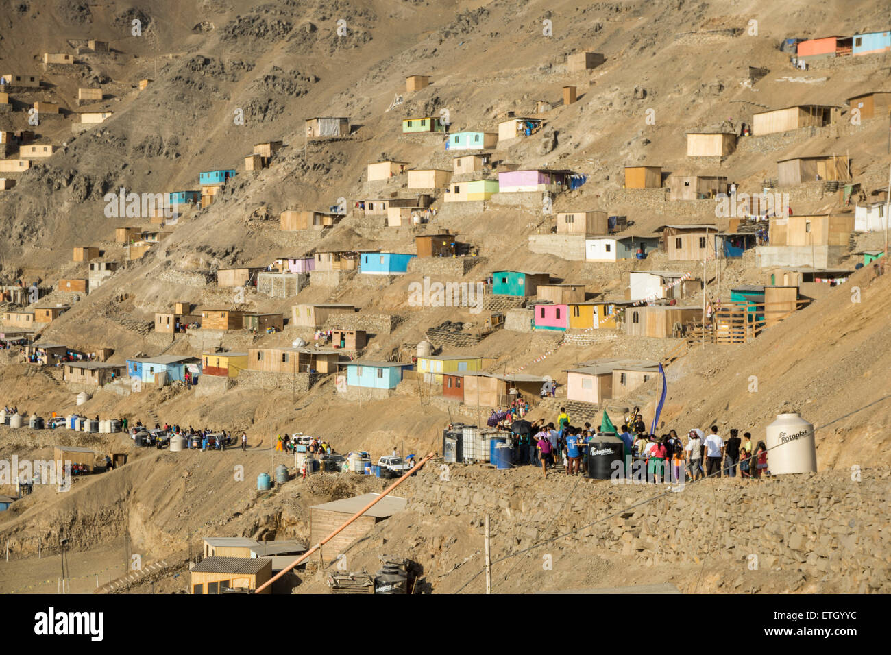 Elendsviertel in der comas Bezirk, Lima, Peru Stockfotografie - Alamy