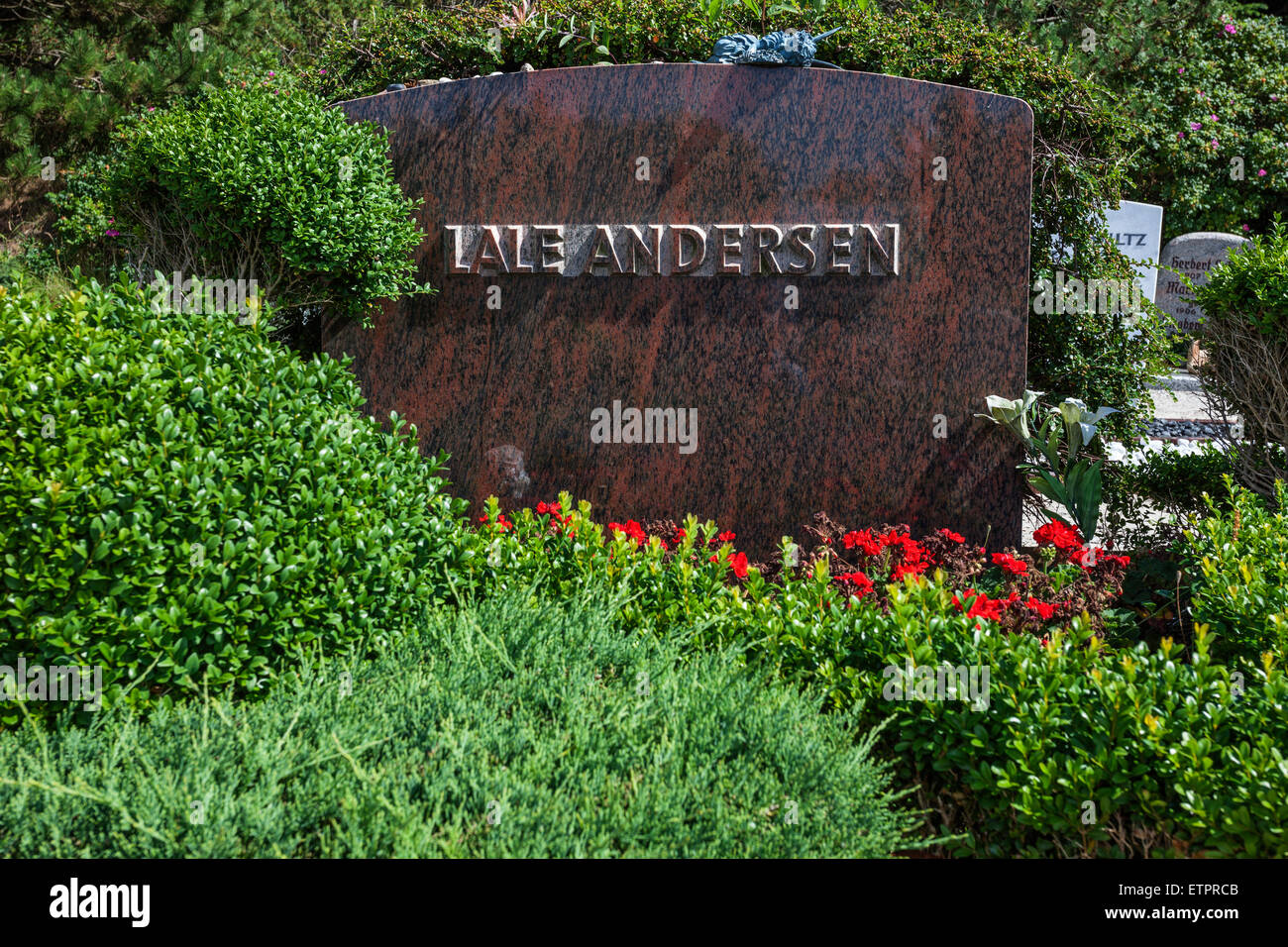 Düne Friedhof, Grab von Lale Andersen auf der Insel Langeoog ...