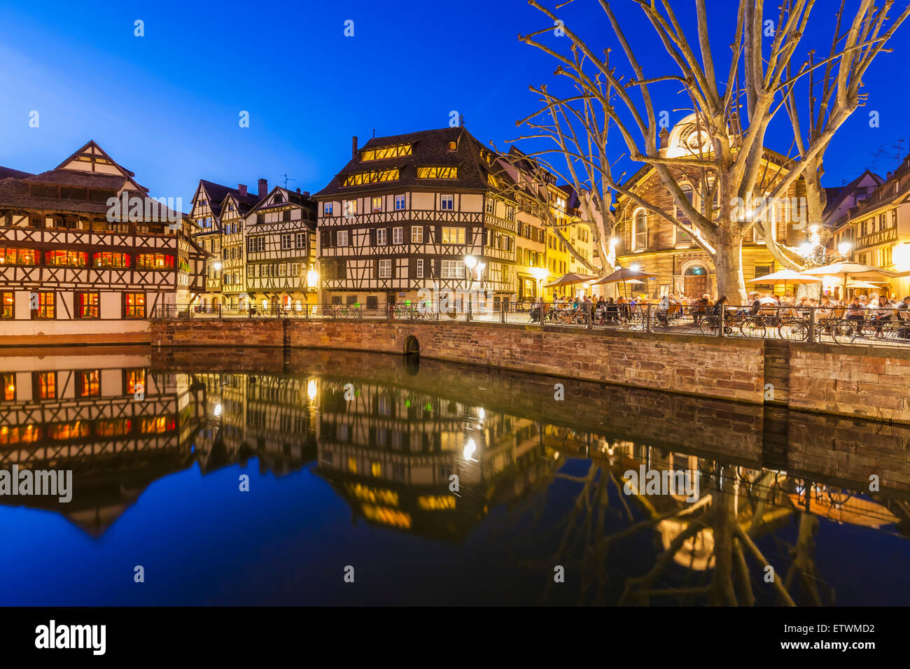 Frankreich, Elsass, Straßburg, La Petite France, Fachwerk Häuser, L'Ill ...