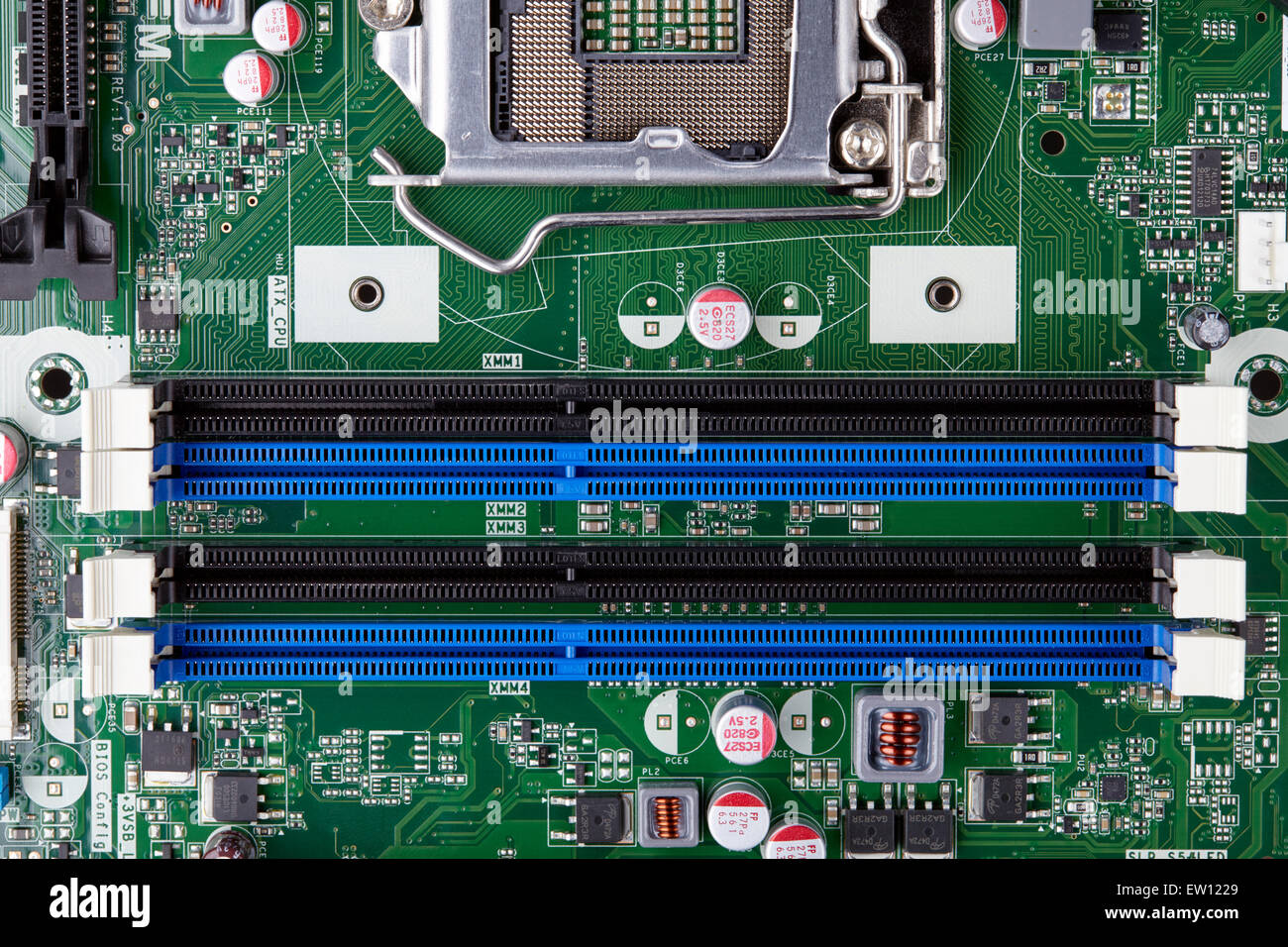 Ddr Ram Steckplätze Auf Dem Motherboard Stockfotografie Alamy