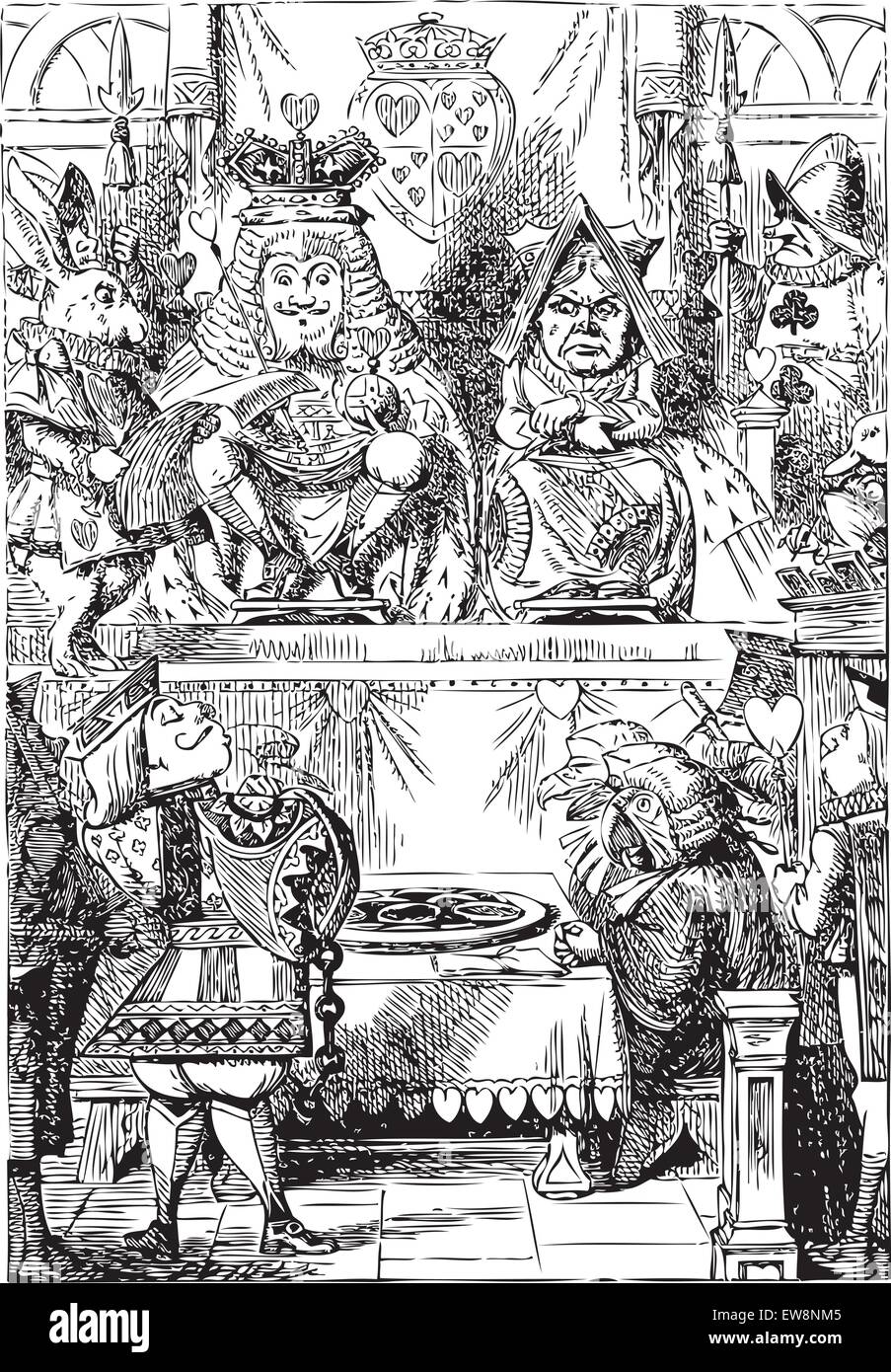 Alice in wonderland king queen Stock-Vektorgrafiken kaufen - Alamy