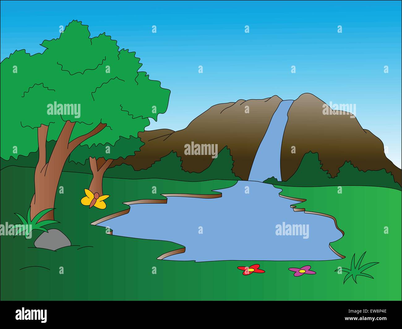 Blauer wasserfall Stock-Vektorgrafiken kaufen - Alamy