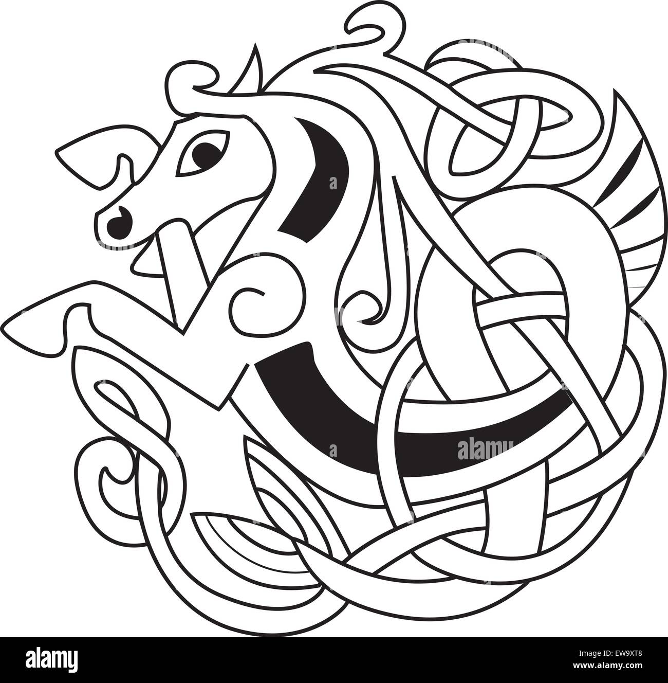 Keltisches Pferd Tattoos WOLF GECKO PFERD TRIBALS Plotterdatei Serie