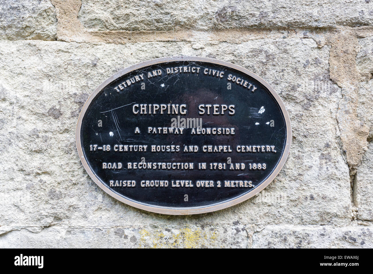 Namensschild bei Chipping Schritte, einen Weg vom 17.-18. Jahrhundert ...