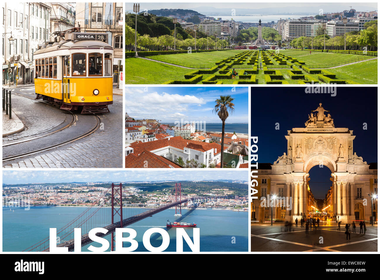 Bildcollage der Stadt Lissabon in Portugal Stockfotografie - Alamy