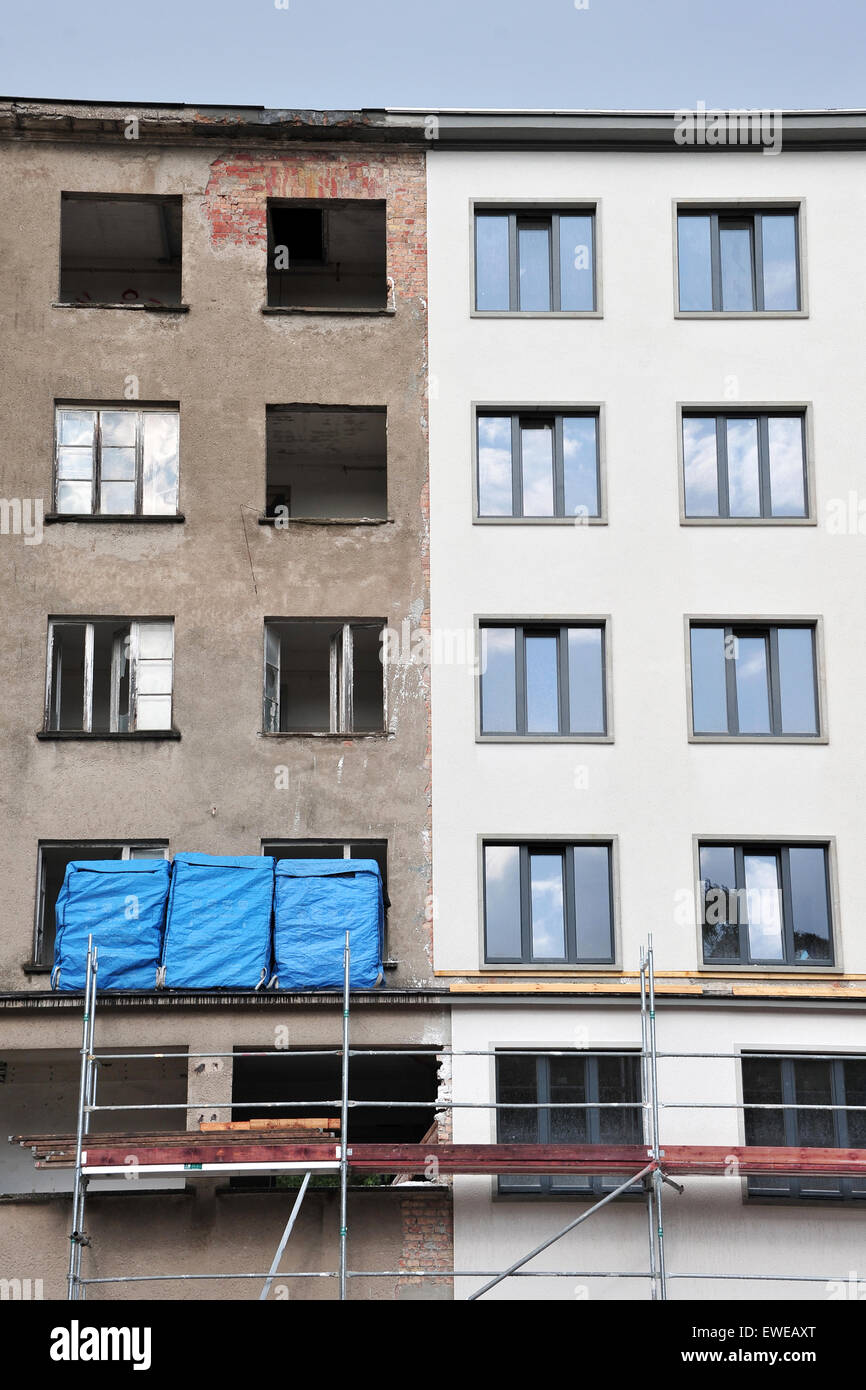 Binz, Deutschland, Detail der Koloss von Prora auf Rügen ...