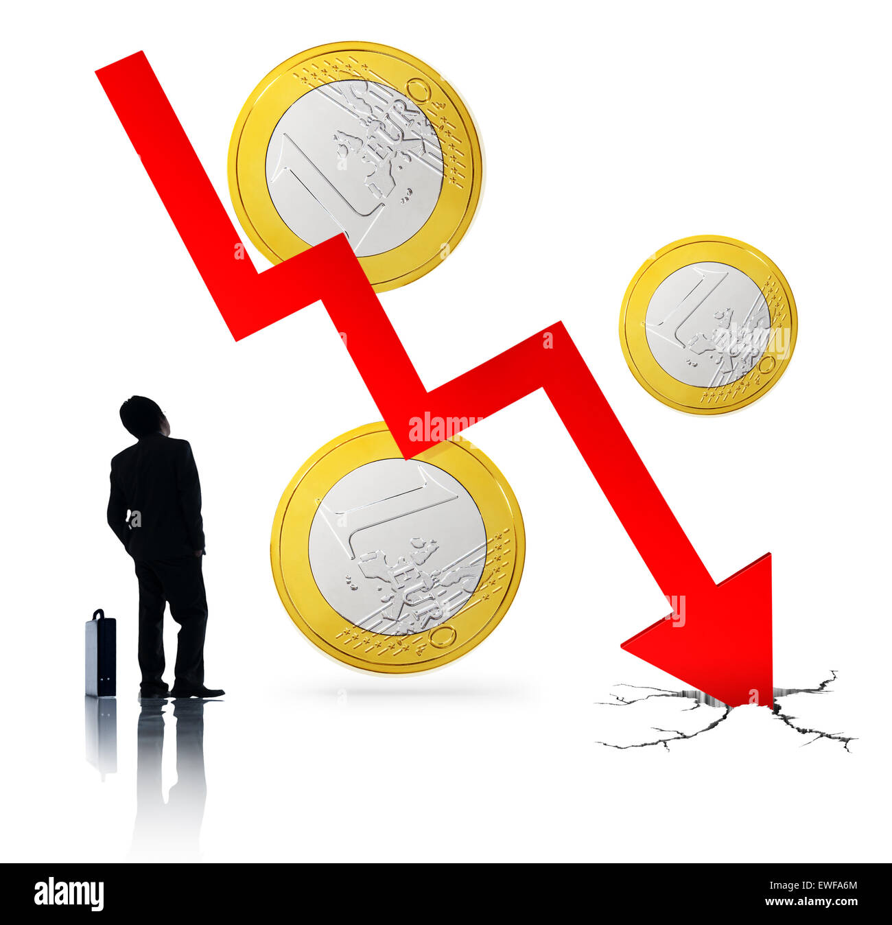 Eurozeichen und pfeil Ausgeschnittene Stockfotos und -bilder - Alamy