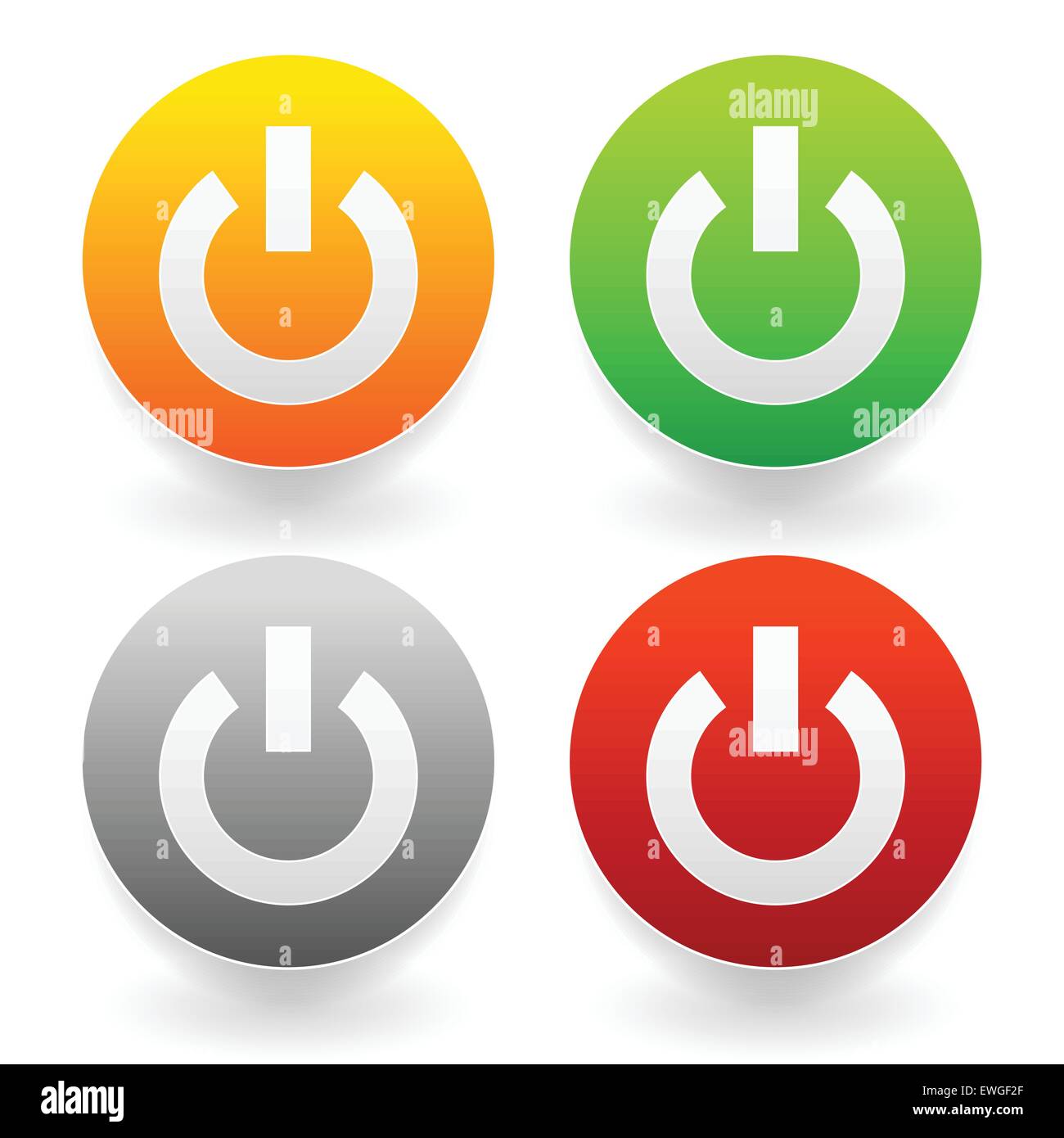 Power-Tasten. Symbole mit Power-Symbol. Vektor Stock-Vektorgrafik - Alamy