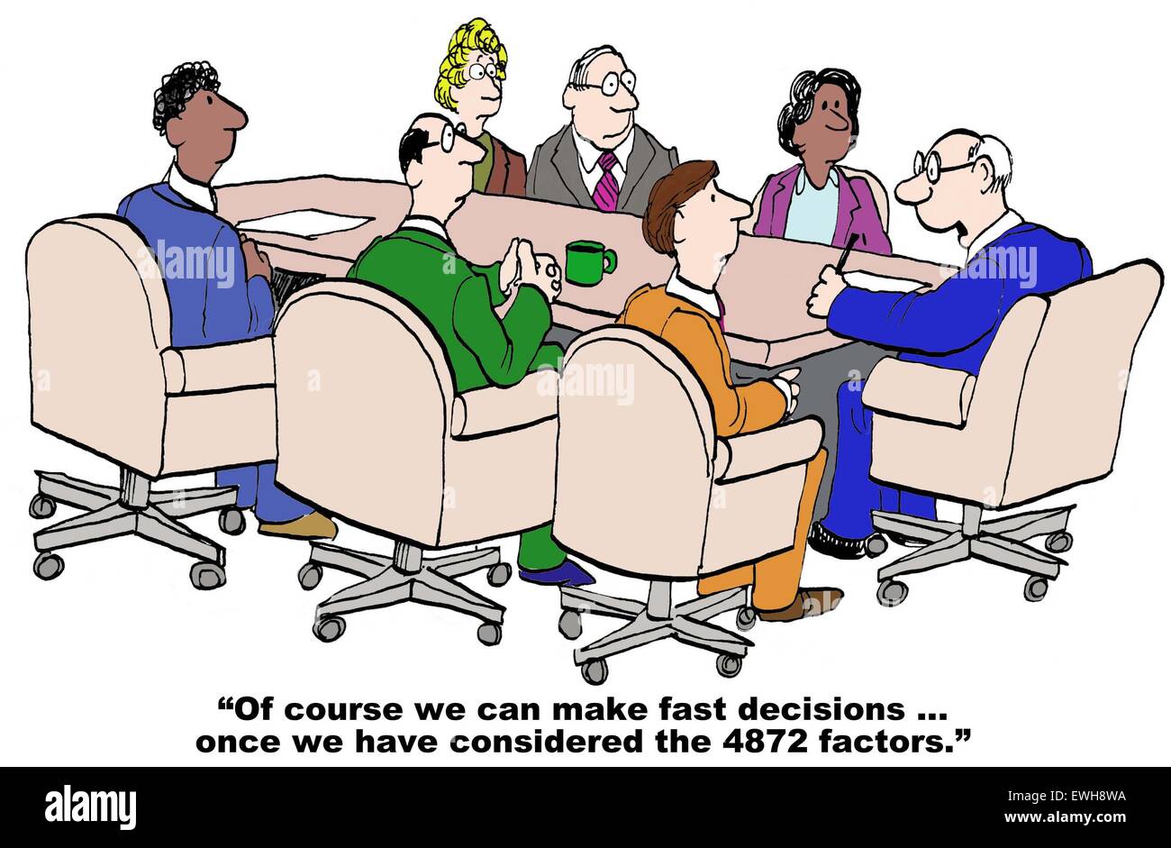 Business cartoon meeting leader says -Fotos und -Bildmaterial in hoher ...