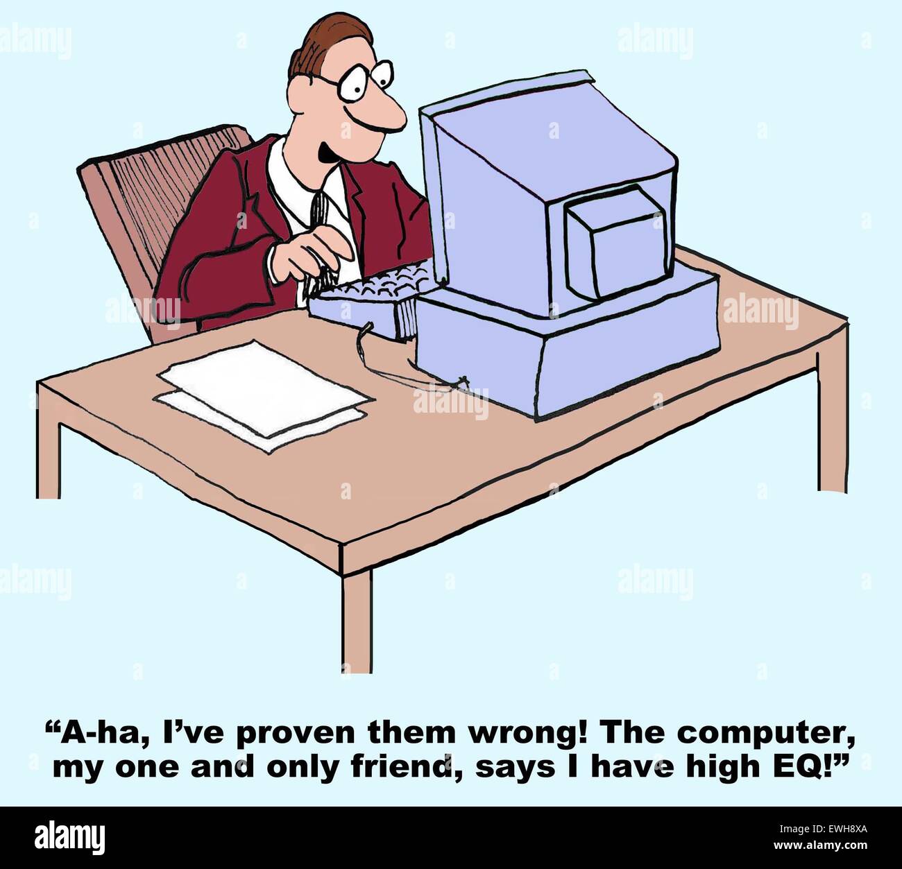 Business cartoon man saying computer -Fotos und -Bildmaterial in hoher ...