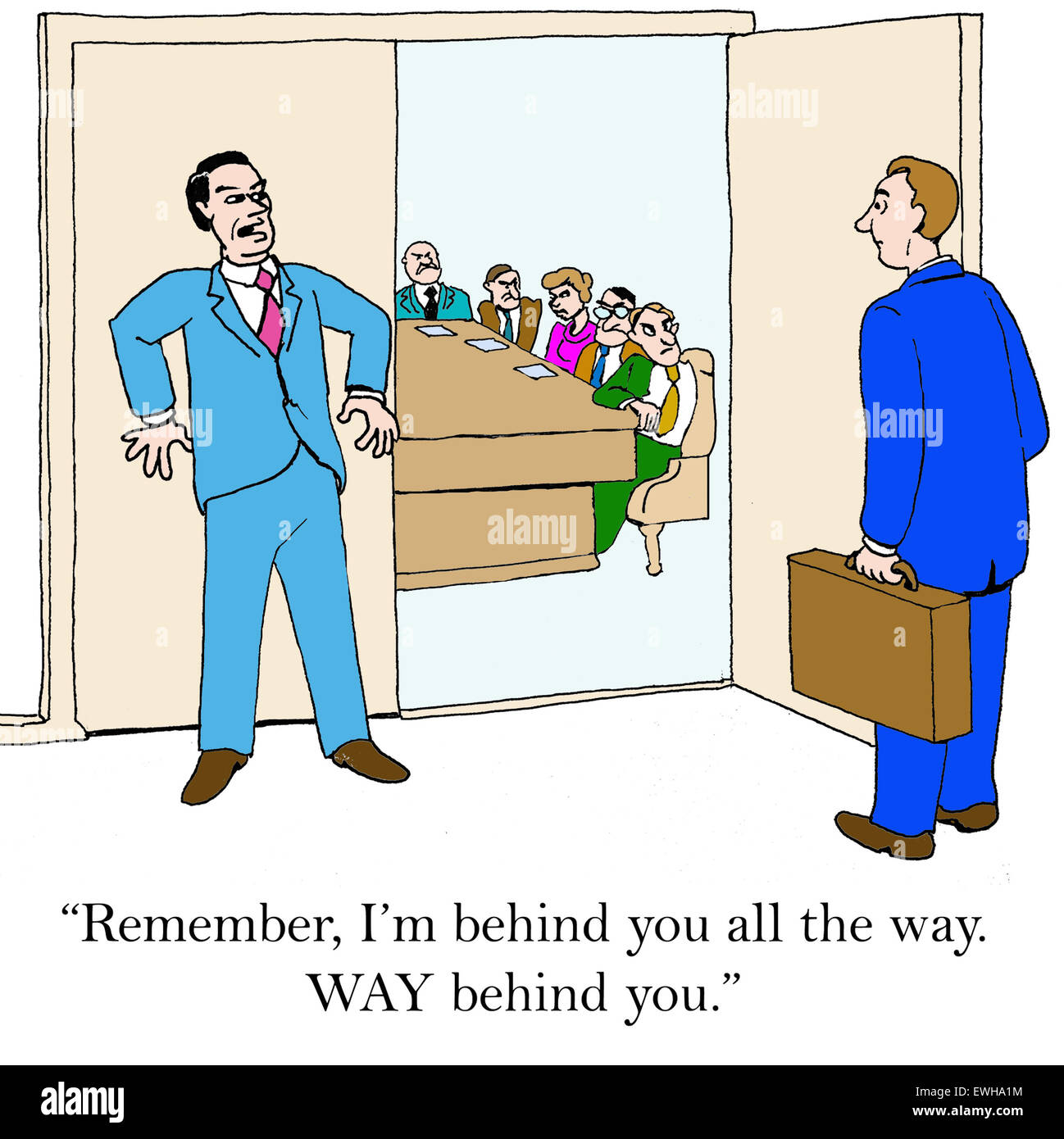 Business cartoon meeting leader says -Fotos und -Bildmaterial in hoher ...