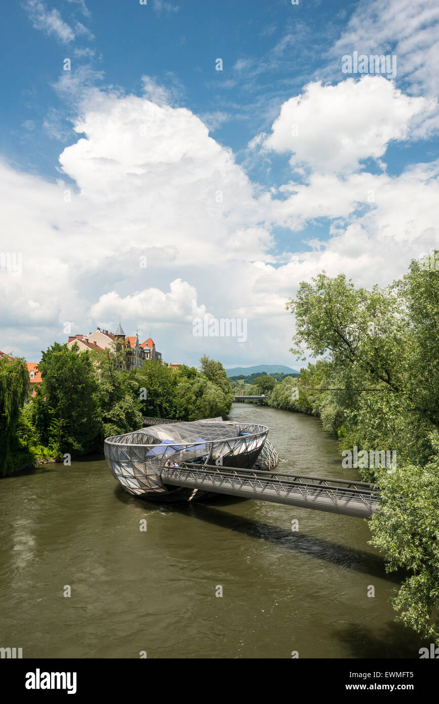 Insel der Murinsel in Graz, Steiermark, Österreich Stockfotografie - Alamy