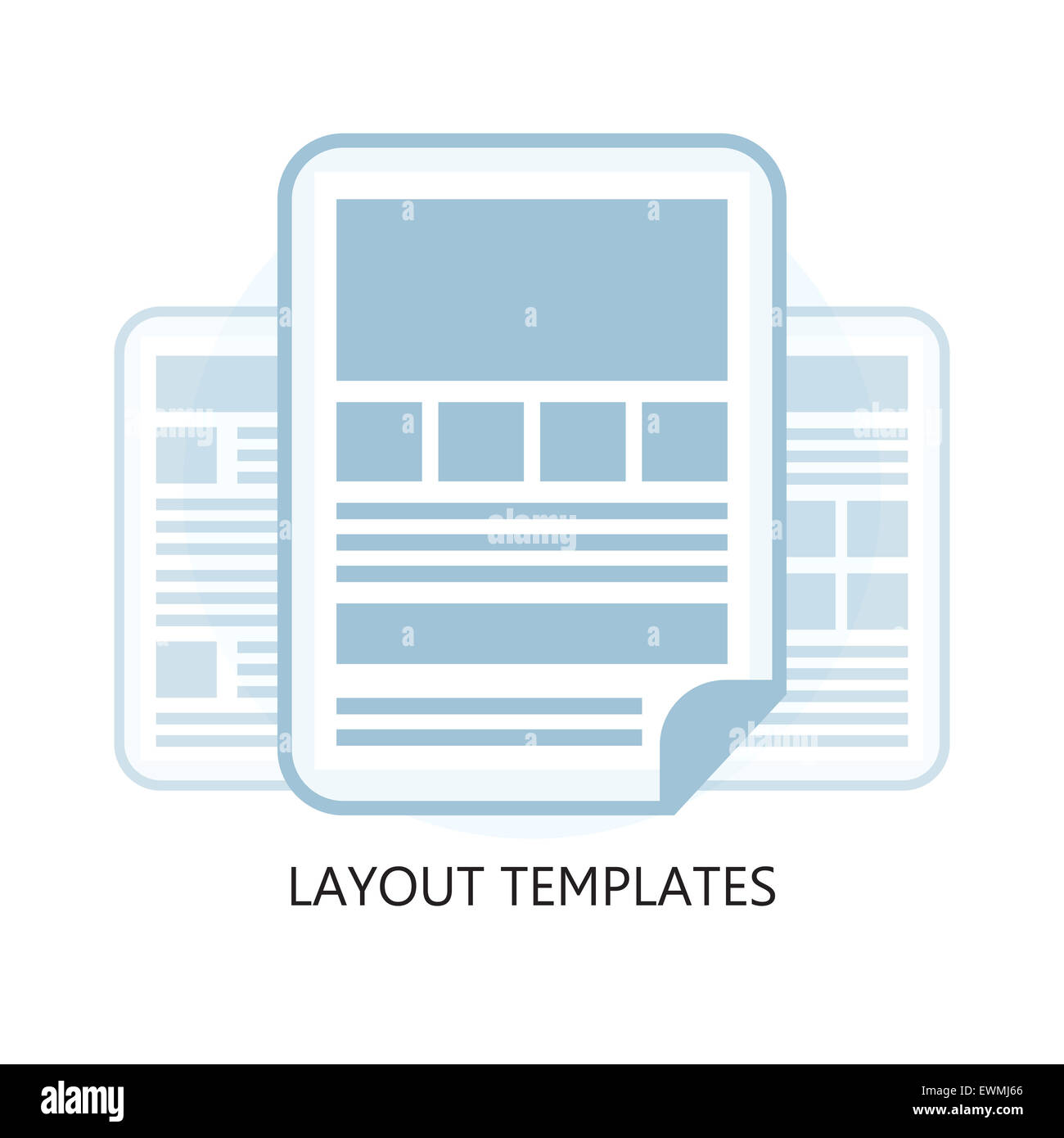 Isolierte flache Design Layout Vorlagen-Symbol Stockfotografie - Alamy