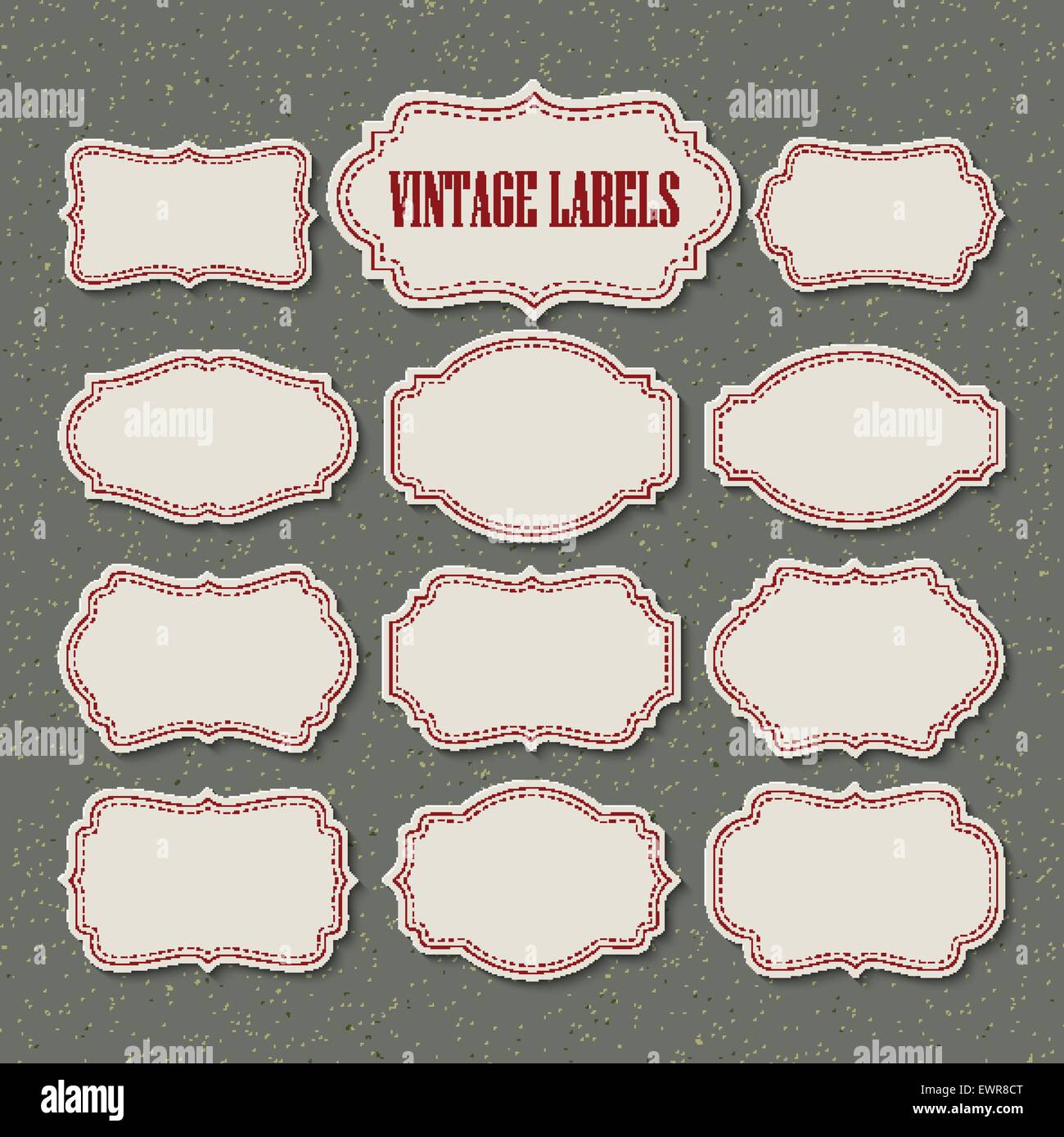Vektor-Set Vintage Etiketten und Rahmen. Vektor-illustration Stock ...