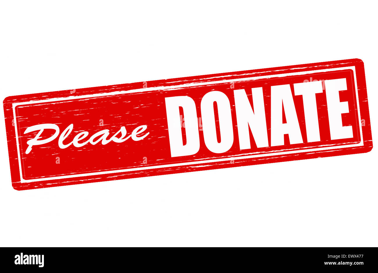 Stempel mit Text bitte spenden Sie innen, Abbildung Stockfotografie - Alamy