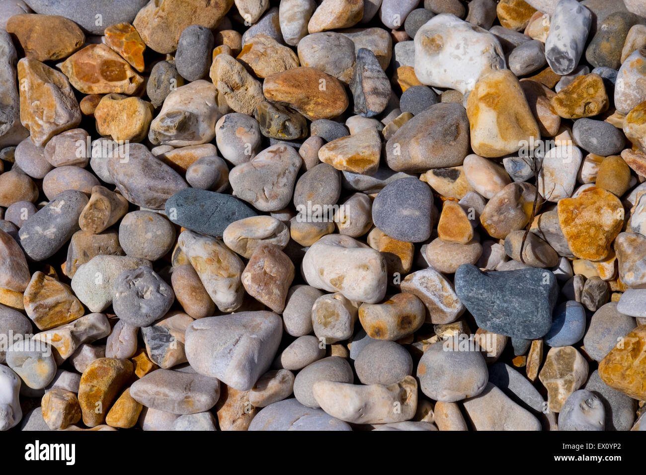 Bunte Kieselsteine am Strand Stockfotografie - Alamy