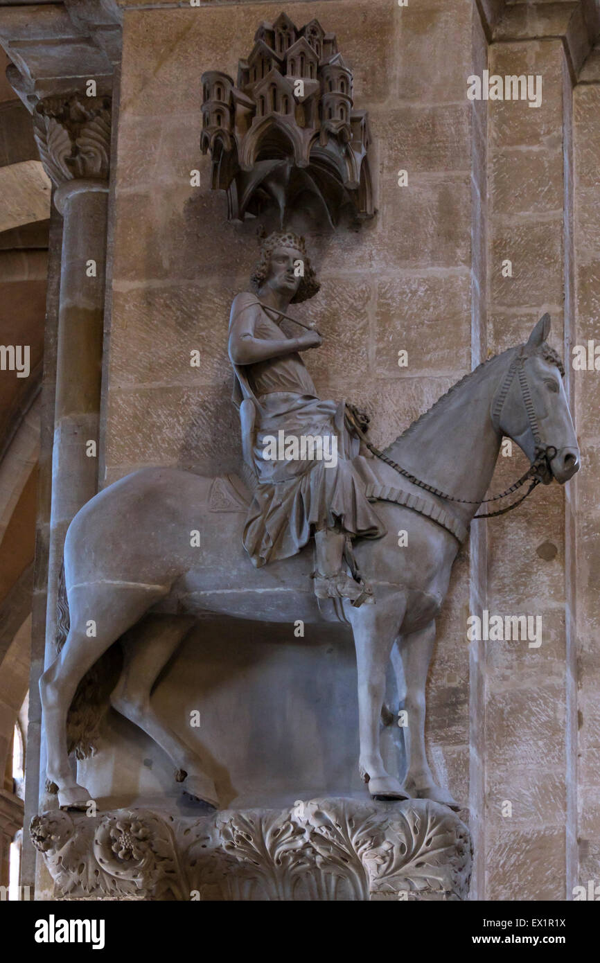 Bamberger Reiter, Bildhauerei am Bamberger Dom, Bamberg, obere Franken ...