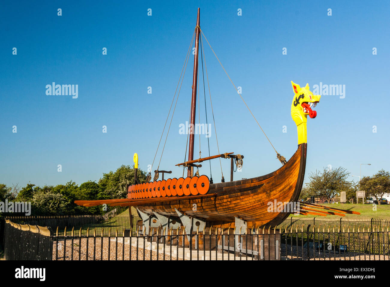England, Ramsgate. Die Hugin, einer rekonstruierten Viking lange Boot ...
