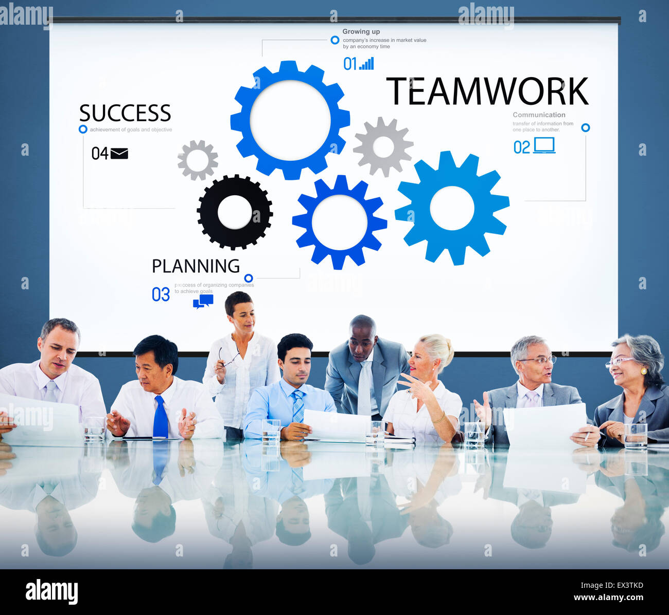 Teamwork Collaboration Unity Corporate Gear Stockfotos & Teamwork ...