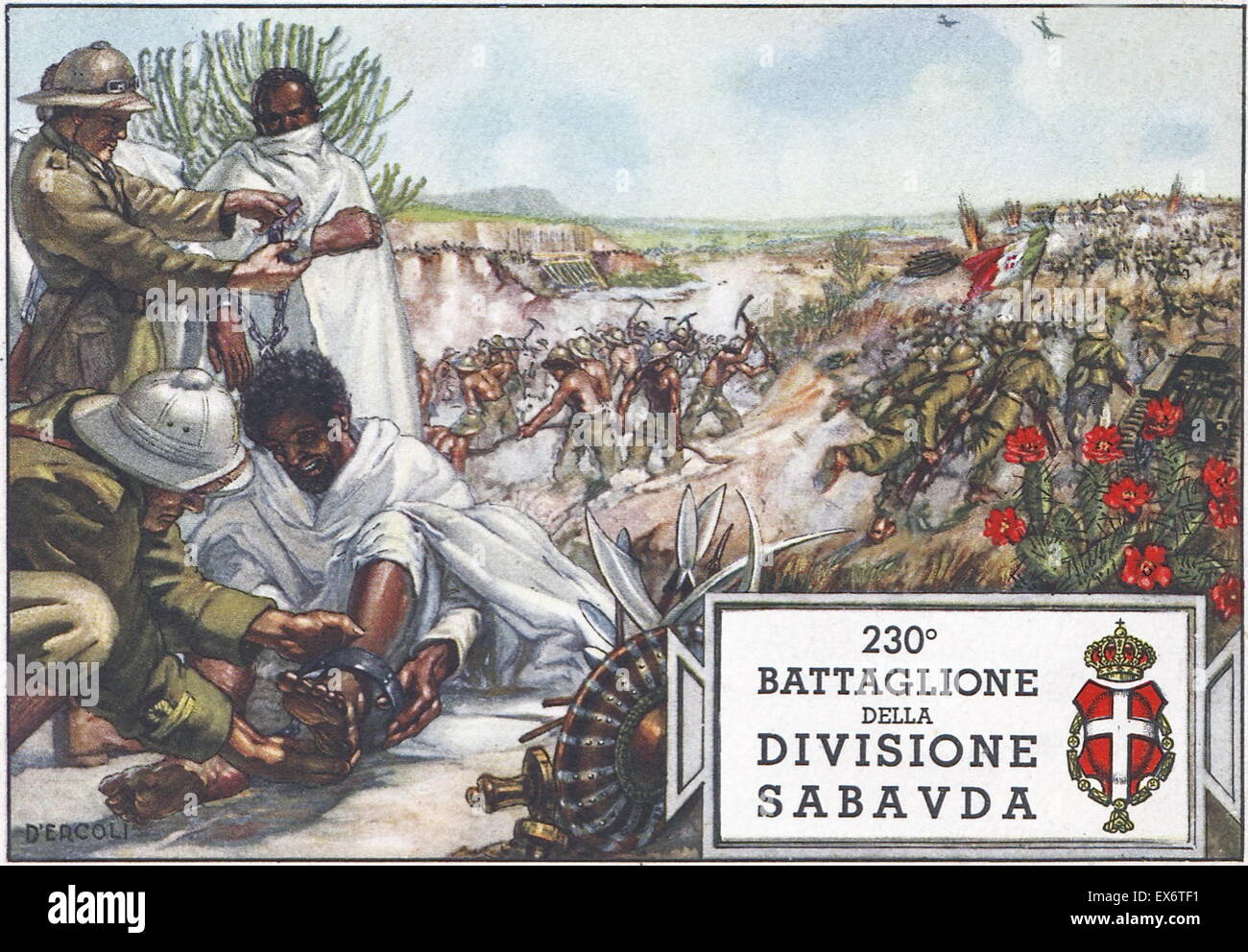 Italienische Propaganda Postkarte mit italienischen Soldaten ...