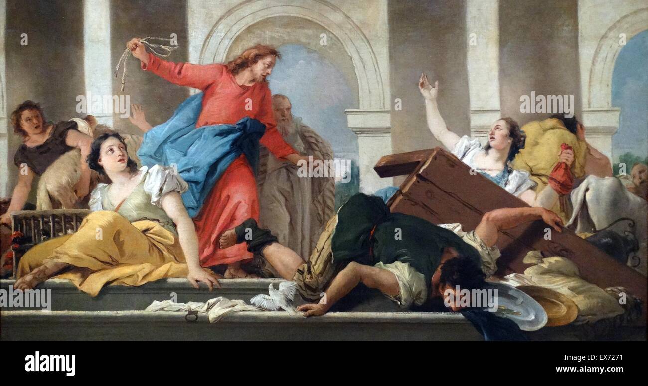 Giandomenico Tiepolo 1727-1804. (Christ) Vertreibung der Händler aus dem Tempel. 1750-53 ...
