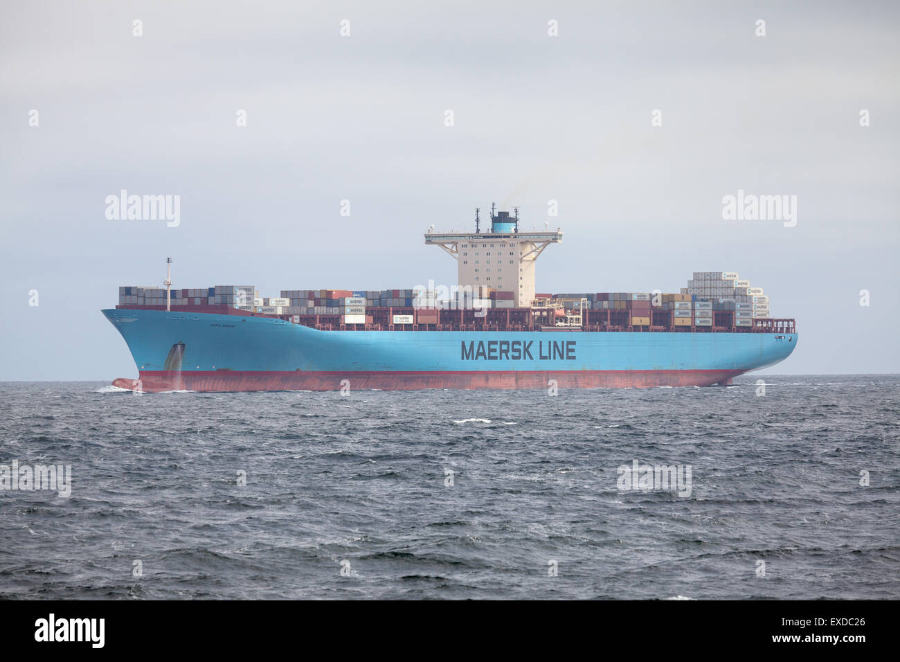 Das Containerschiff Emma Maersk, Segeln in der deutschen Bucht ...