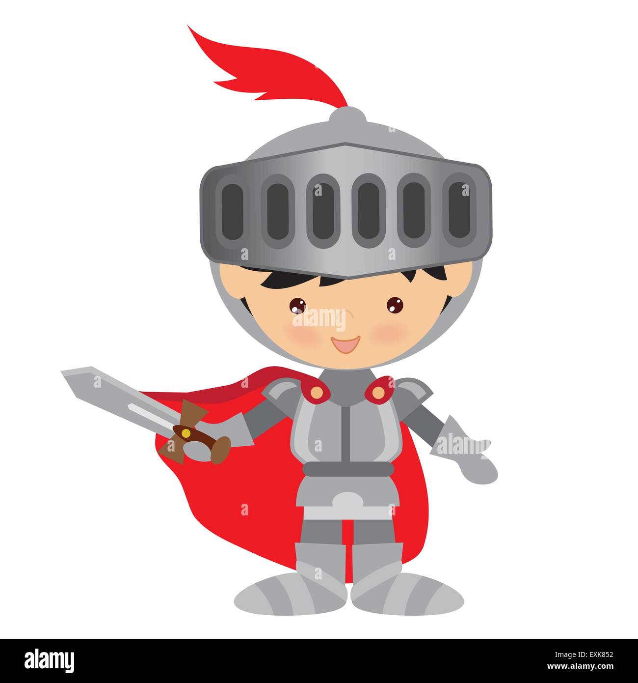 Ritter, junge, Vektor, Cartoon, Illustration, niedlich ...