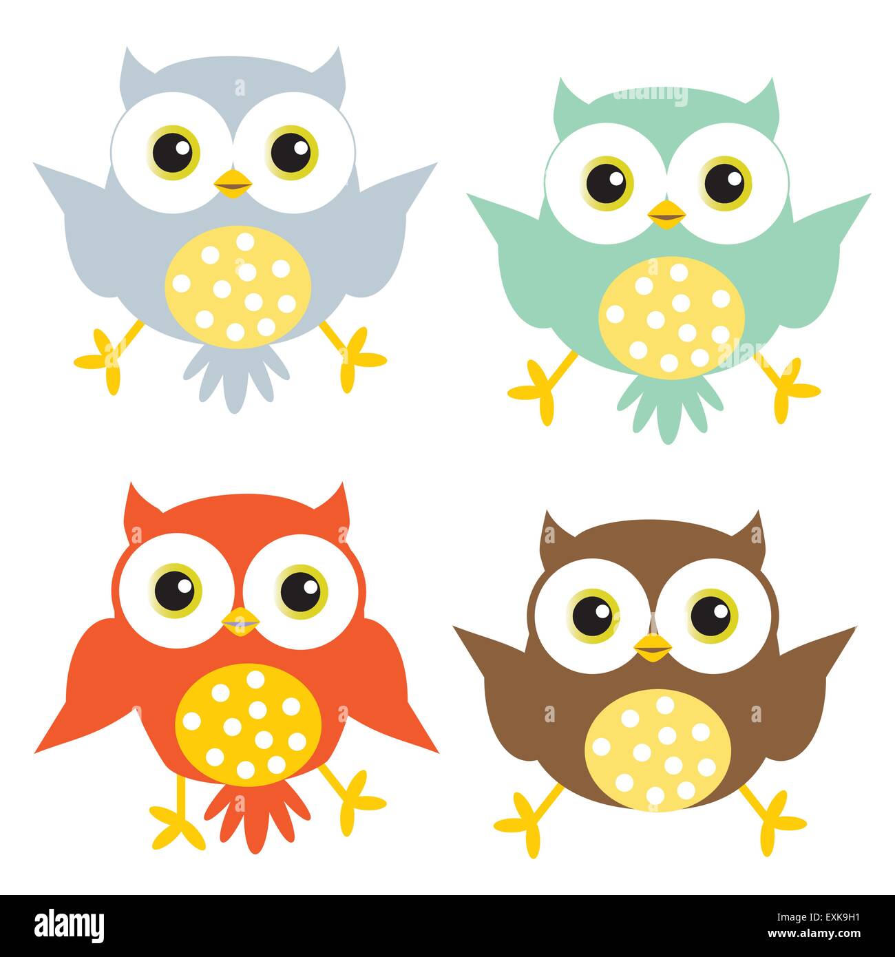 Eule, bunte, Vogel, niedlich, lustig, Cartoon, Illustration, isoliert ...