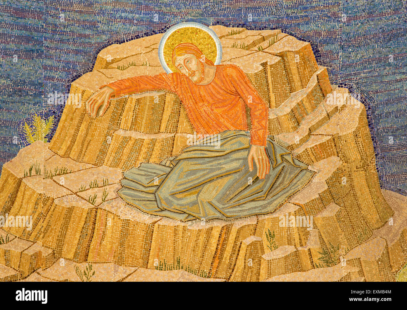 JERUSALEM, ISRAEL - 3. März 2015: Das Mosaik von Jesus im Garten ... JERUSALEM, ISRAEL - 3. März 2015: Das Mosaik von Jesus im Garten ...