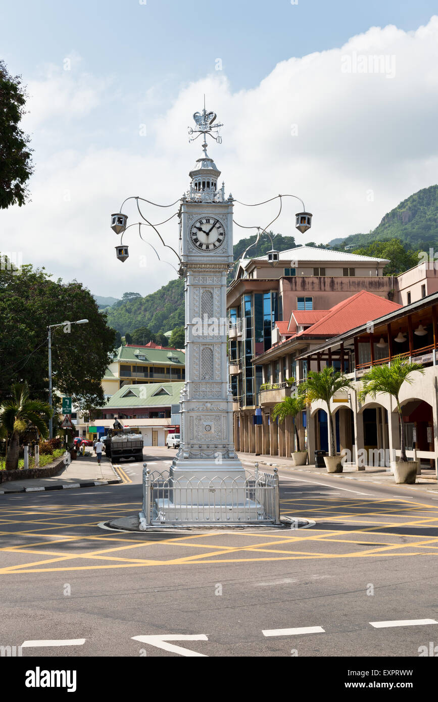 Der Uhrturm von Victoria auch bekannt als Little Big Ben, Seychellen ...