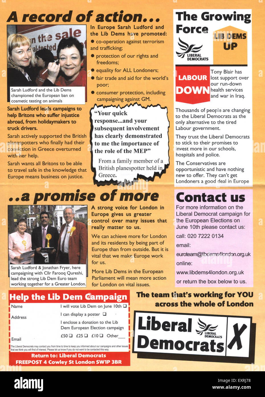 2000er Jahre britischen Liberaldemokraten Poster Stockfotografie - Alamy