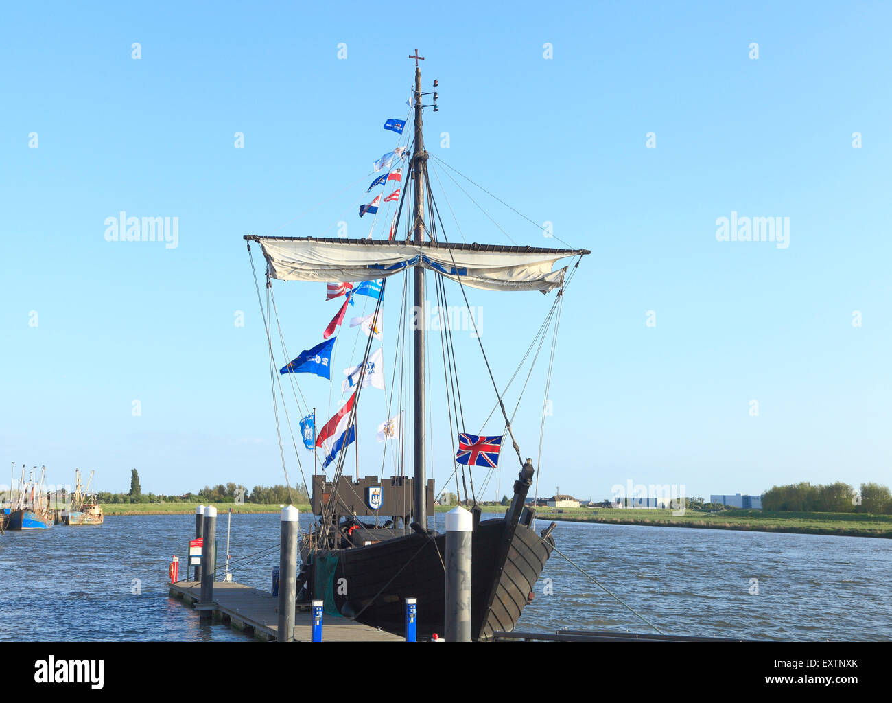 Kamper Kogge, 14. Jahrhundert Hansestadt Handelsschiff, Replik, Kings ...