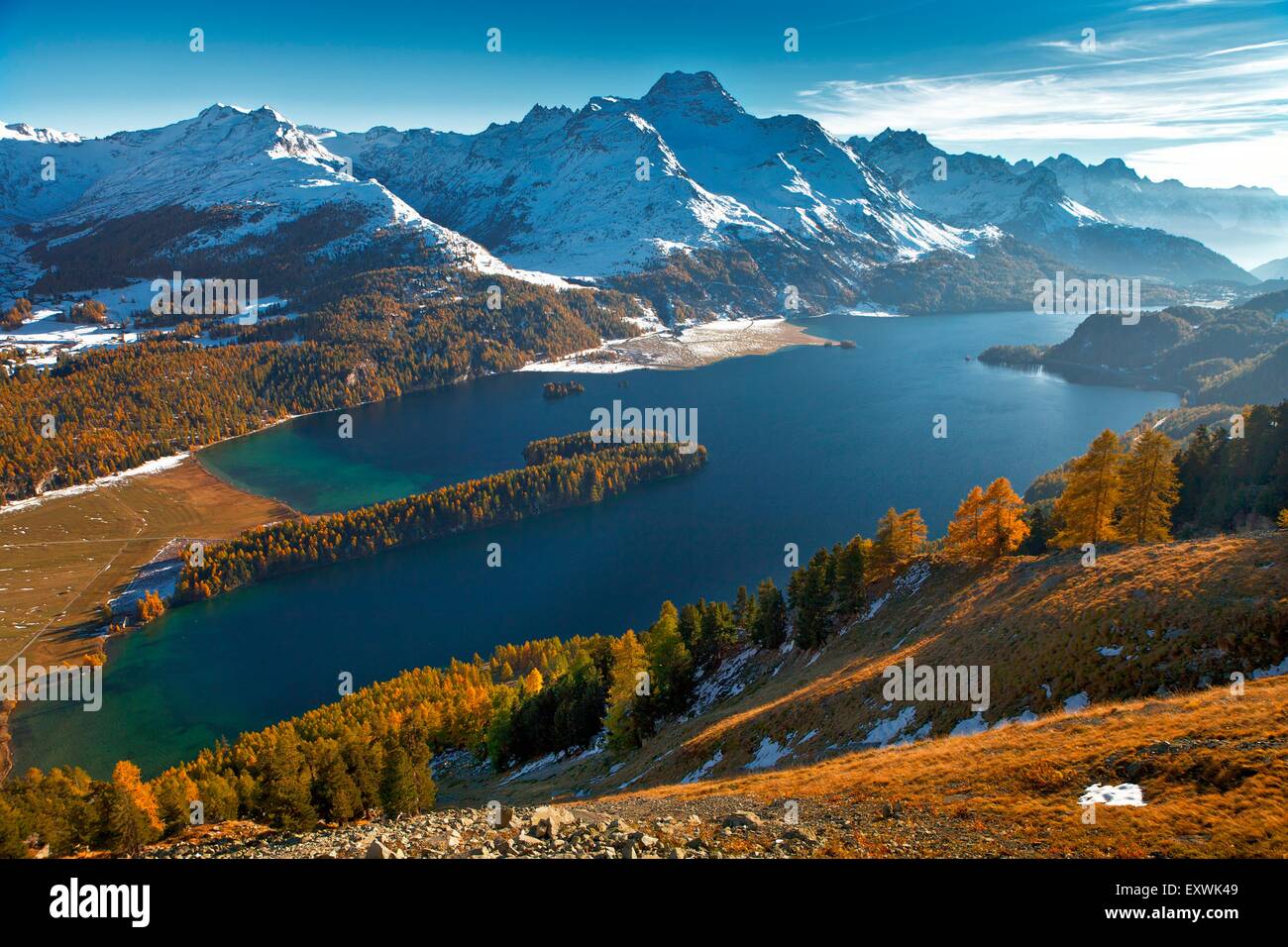 Silsersee, Engadin, Graubünden, Schweiz Stockfotografie - Alamy