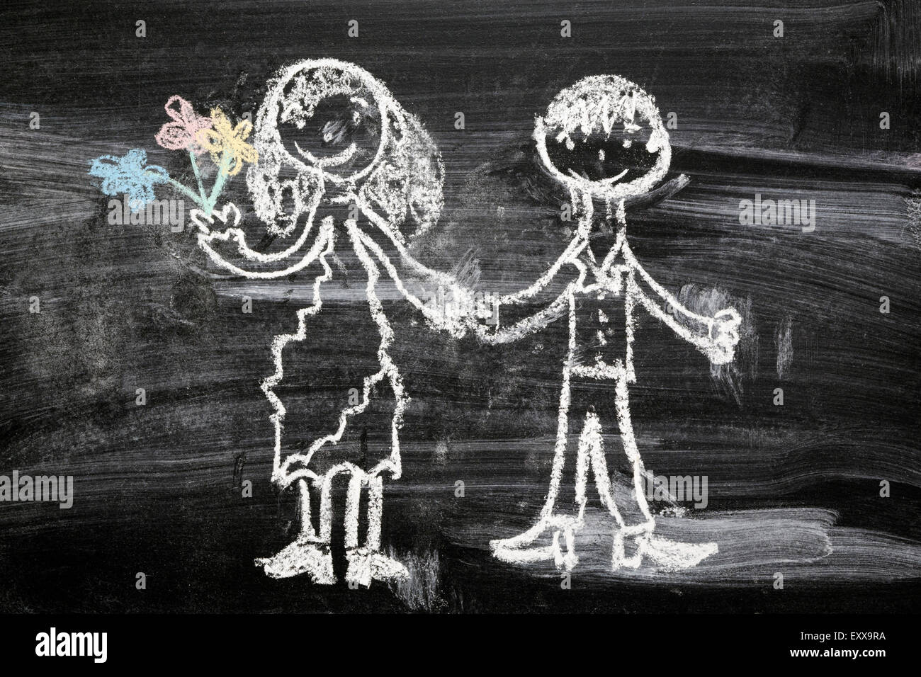 Chalk drawing couple -Fotos und -Bildmaterial in hoher Auflösung – Alamy