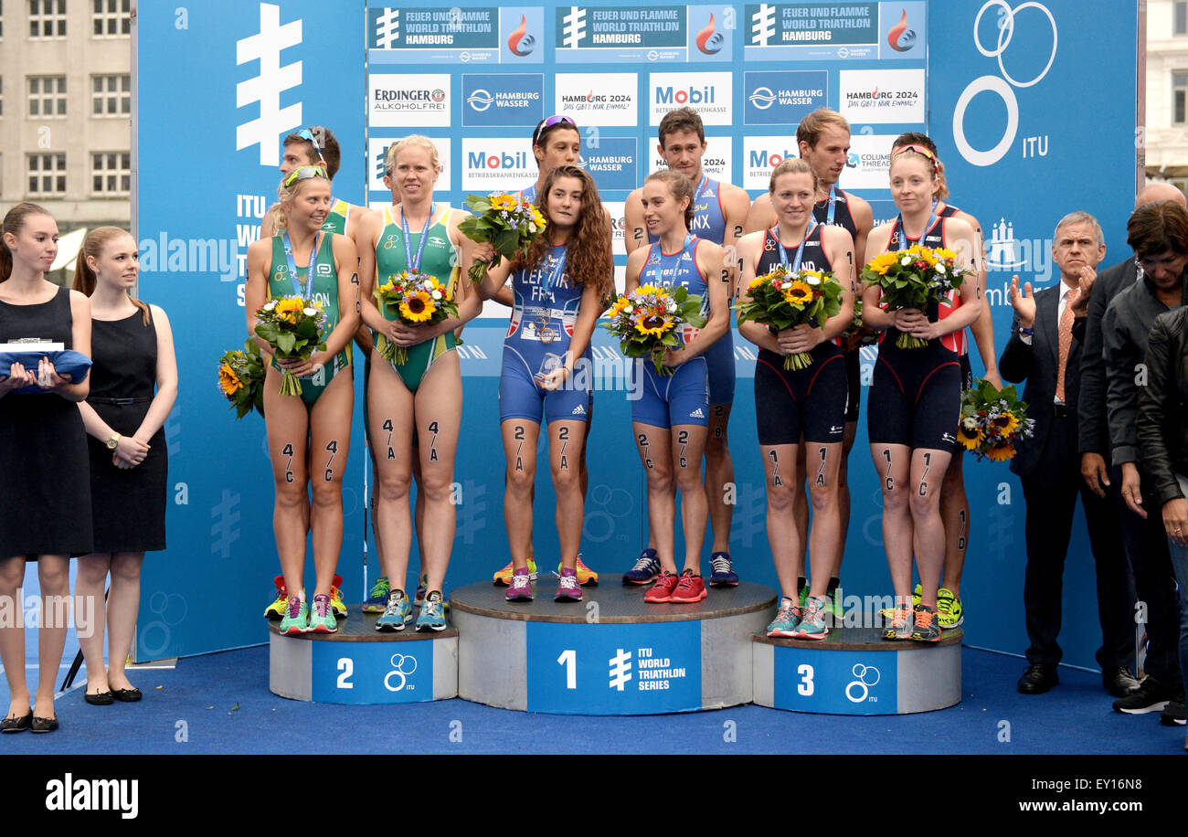 Hamburg, Deutschland. 19. Juli 2015. Das australische Team (Emma ...