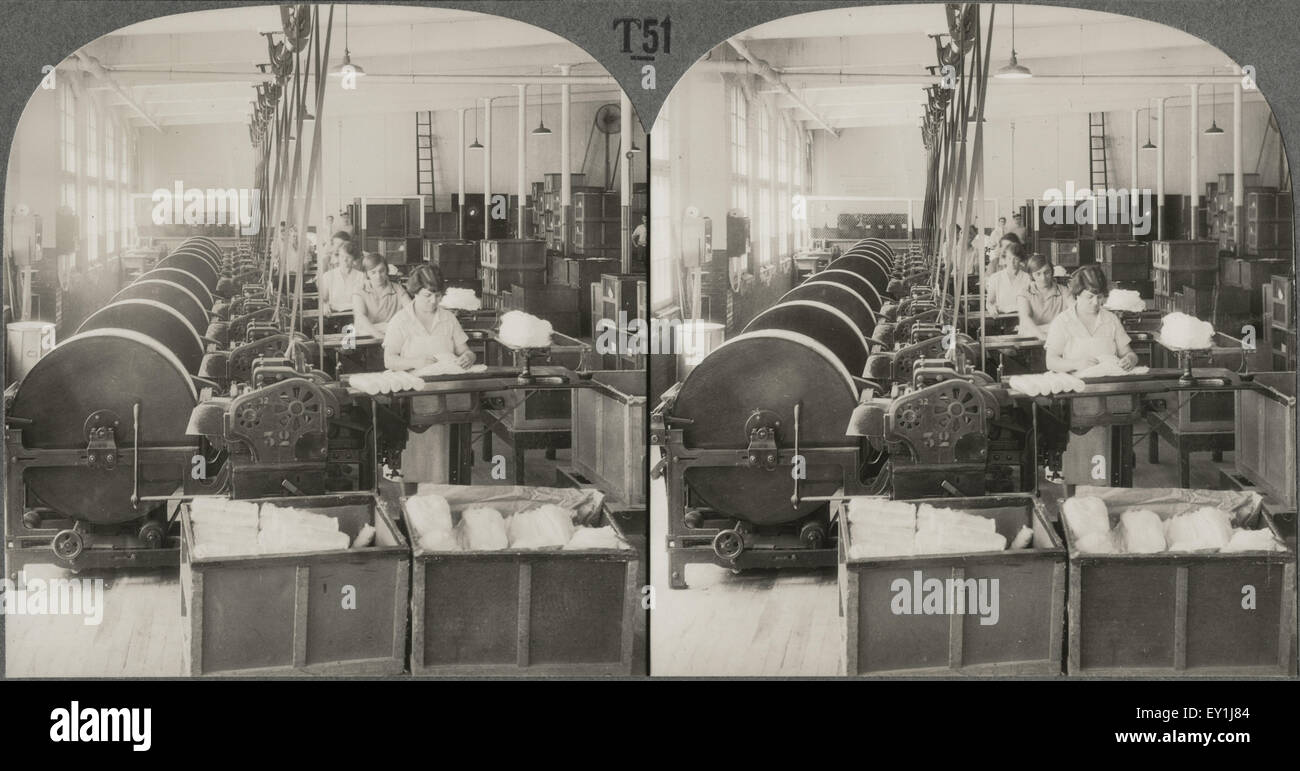 Erste Zeichnung oder Begradigung von Fasern, Seidenindustrie ...